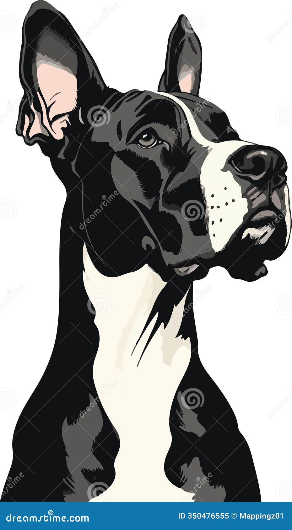 Simple Vector Great Dane Clipart Stock Vector - Illustration of color ...