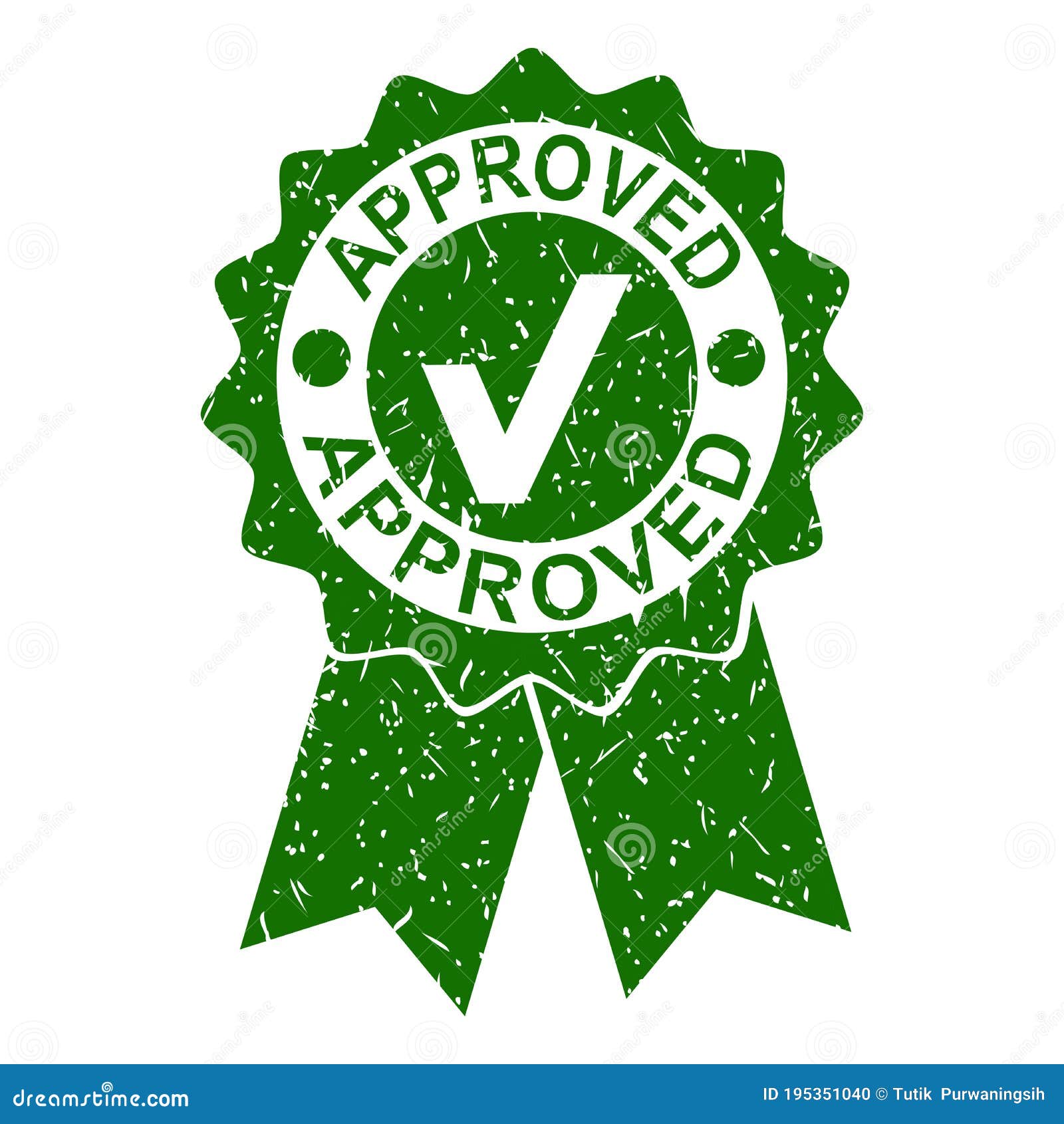 Simple Vector Green Rubber Stamp Effect, Approved Isolated on White ...