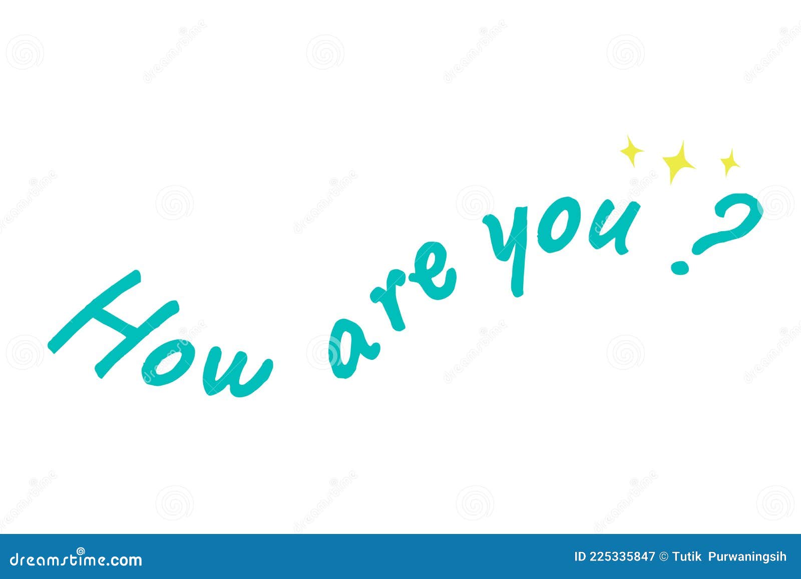 Simple Vector Greeting How are You with Star and Question Mark Stock ...