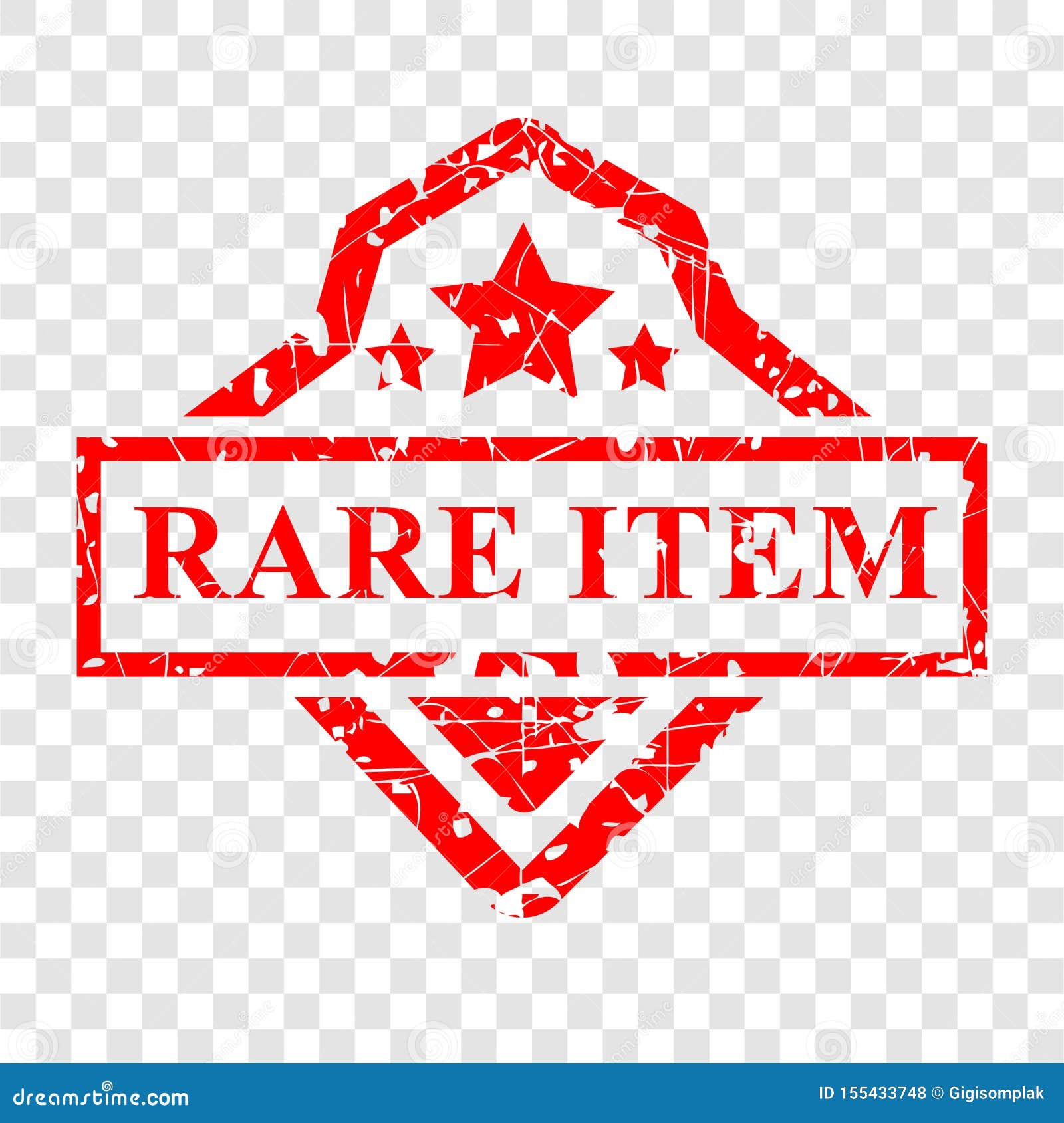Simple Vector Grungy Red Rubber Stamp, Rare Item, at Transparent Effect ...