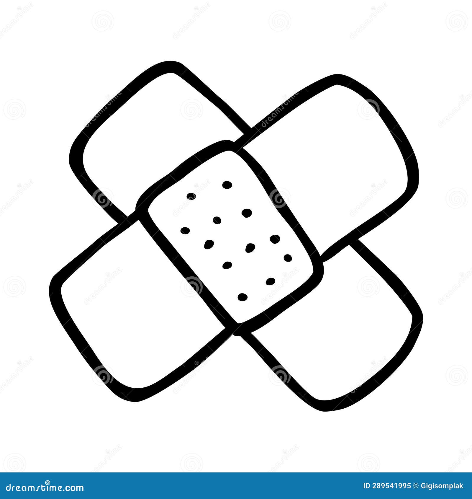 Simple Vector Hand Draw Doodle Sketch, Band Aid, Isolated on White ...