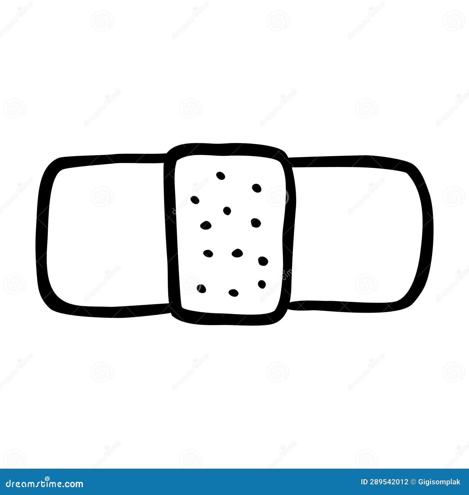 Simple Vector Hand Draw Doodle Sketch, Band Aid, Isolated on White ...