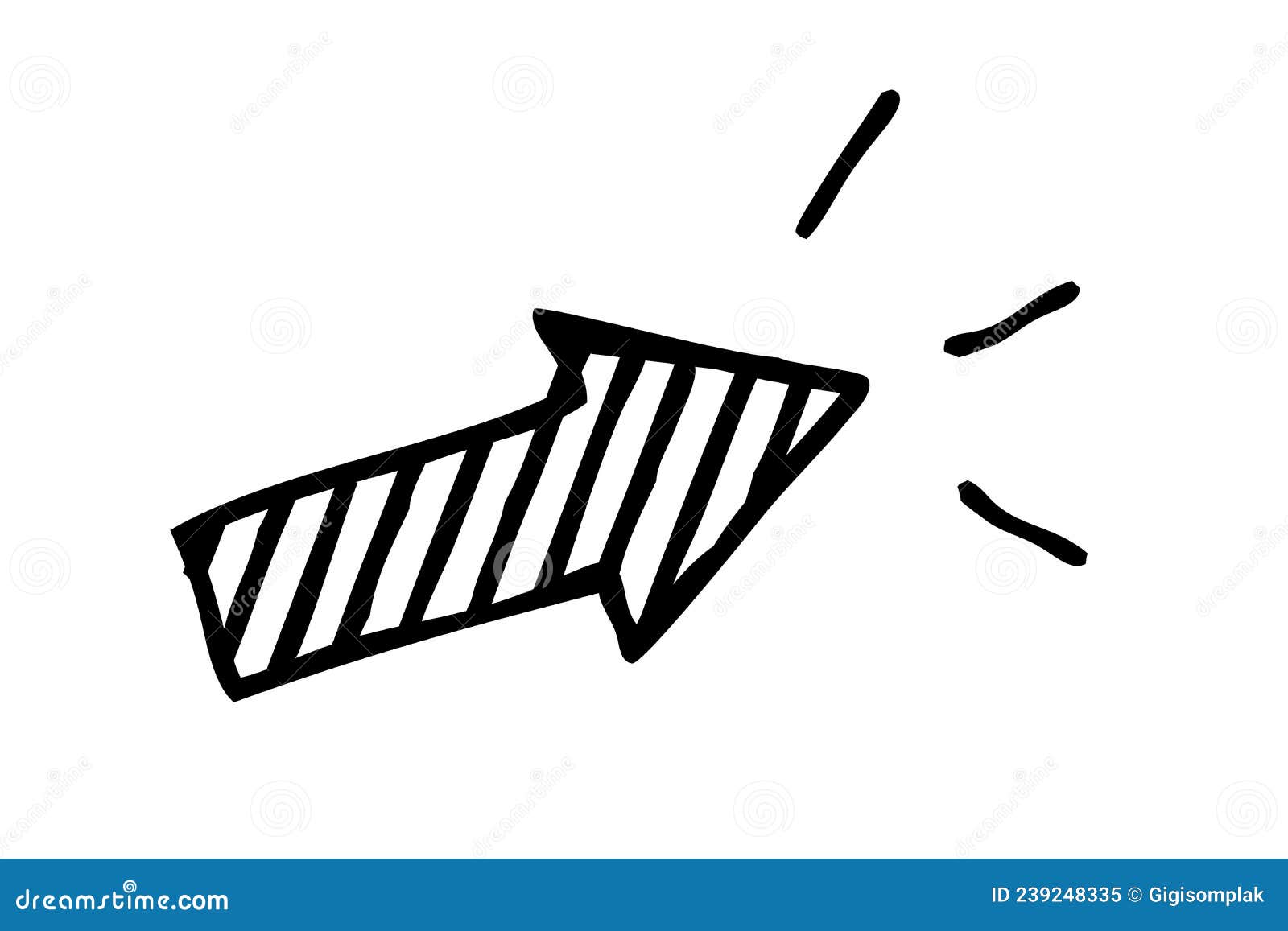 Simple Vector Hand Draw Sketch, Arrow or Pointer, Isolated on White ...