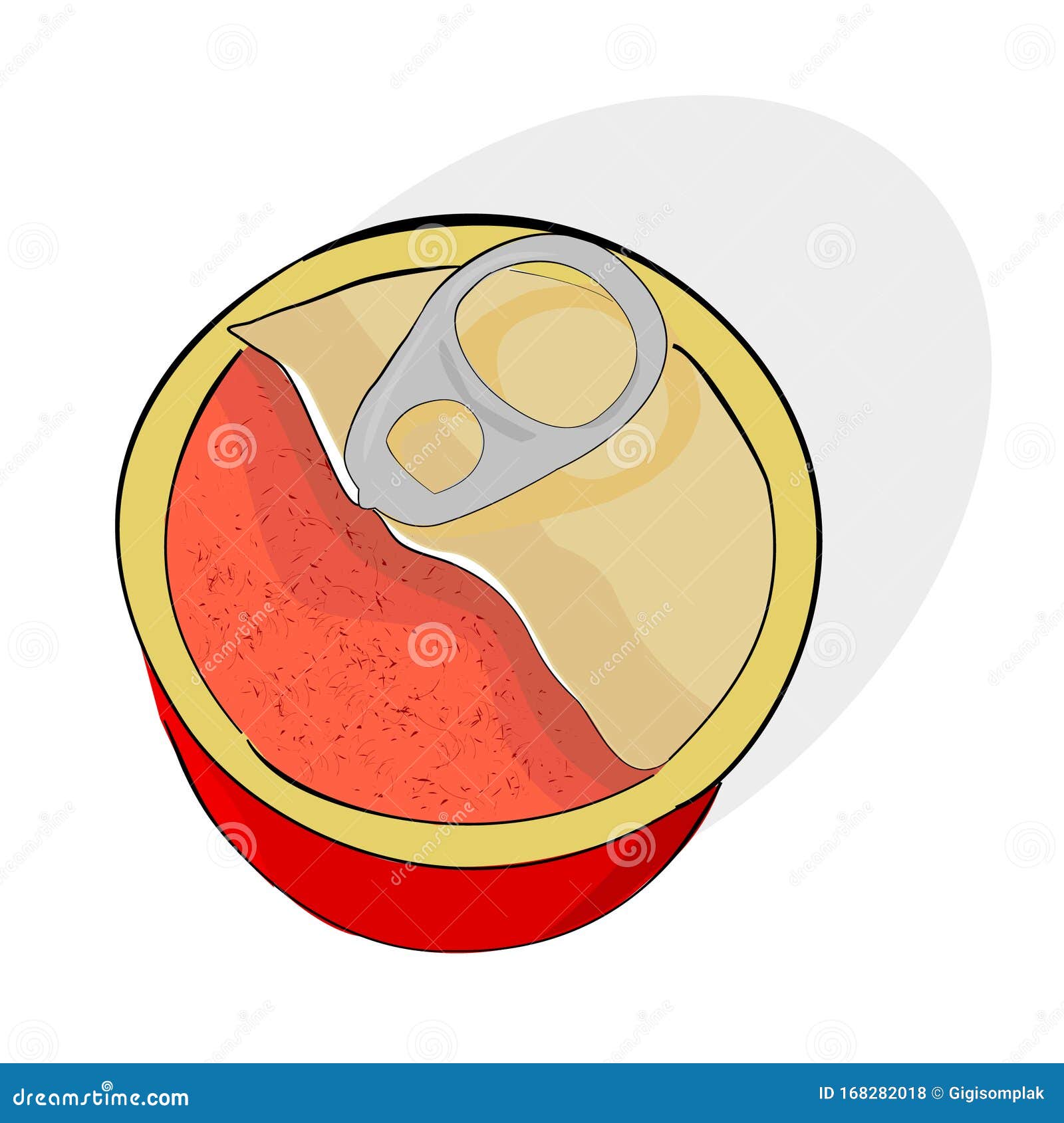 Simple Vector, Hand Draw Sketch of Blank Cylinder Corned Beef Can ...
