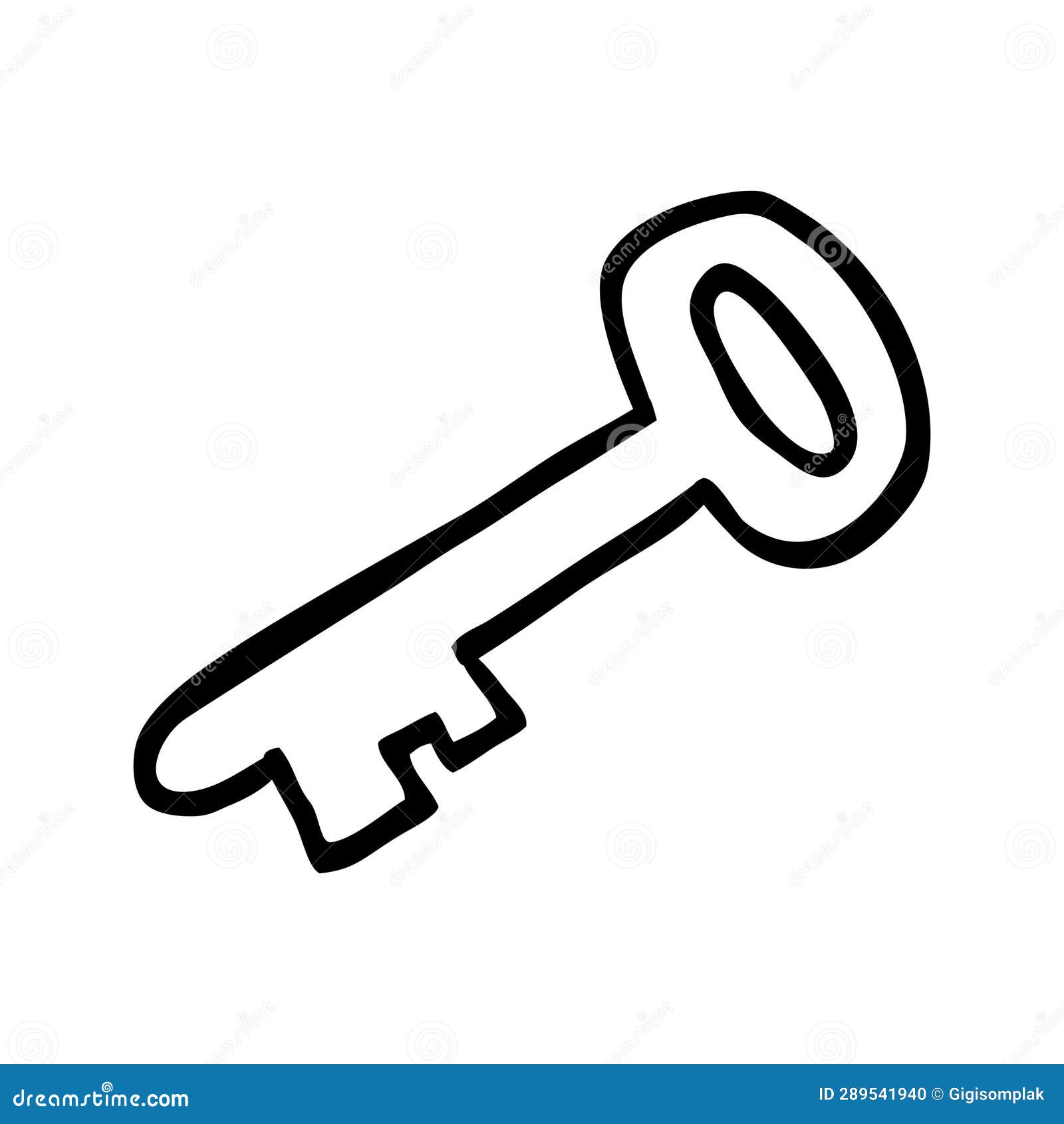 Simple Vector Hand Draw Sketch Doodle Key, Isolated on White Stock ...