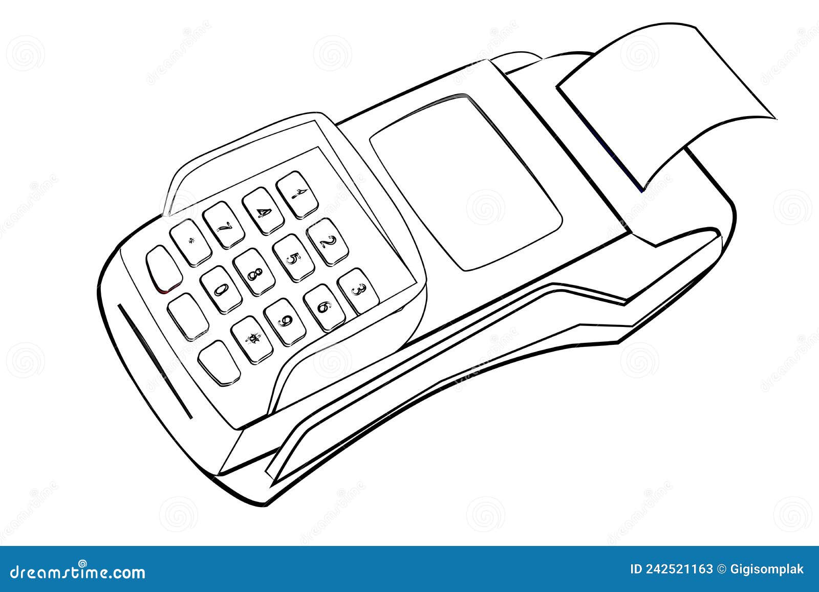 Simple Vector Hand Draw Sketch, EDC Machine, Isolated on White Stock ...