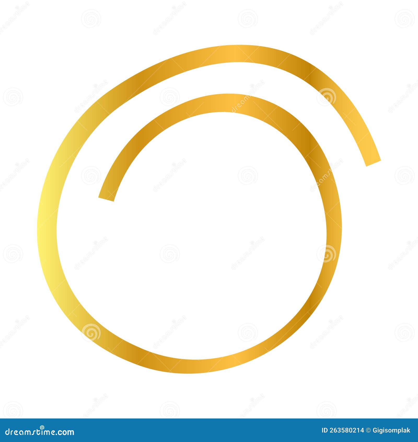Simple Vector Hand Draw Sketch Gold, Golden Circle Border Stock Vector ...
