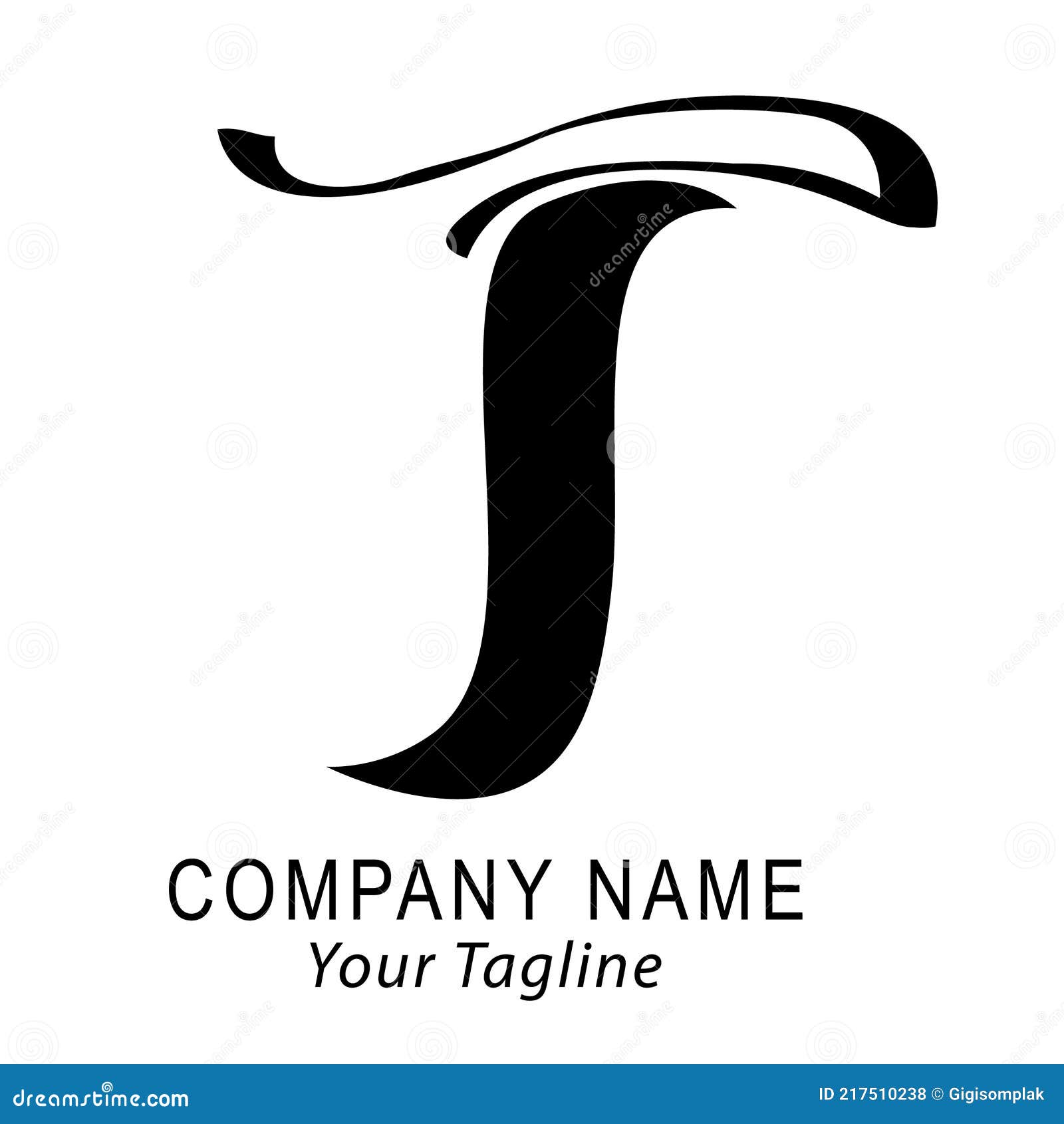 Simple Vector Hand Draw Sketch Logo Script T, for Classic Corporate, at ...