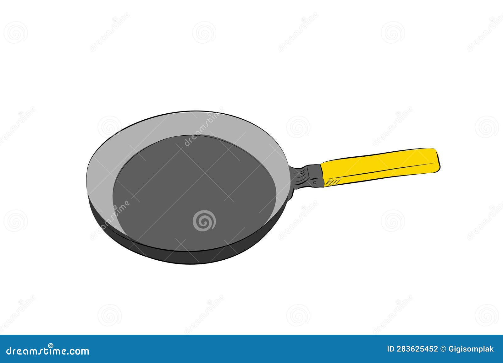 Simple Vector Hand Draw Sketch Pan, Isolated on White Stock Vector ...