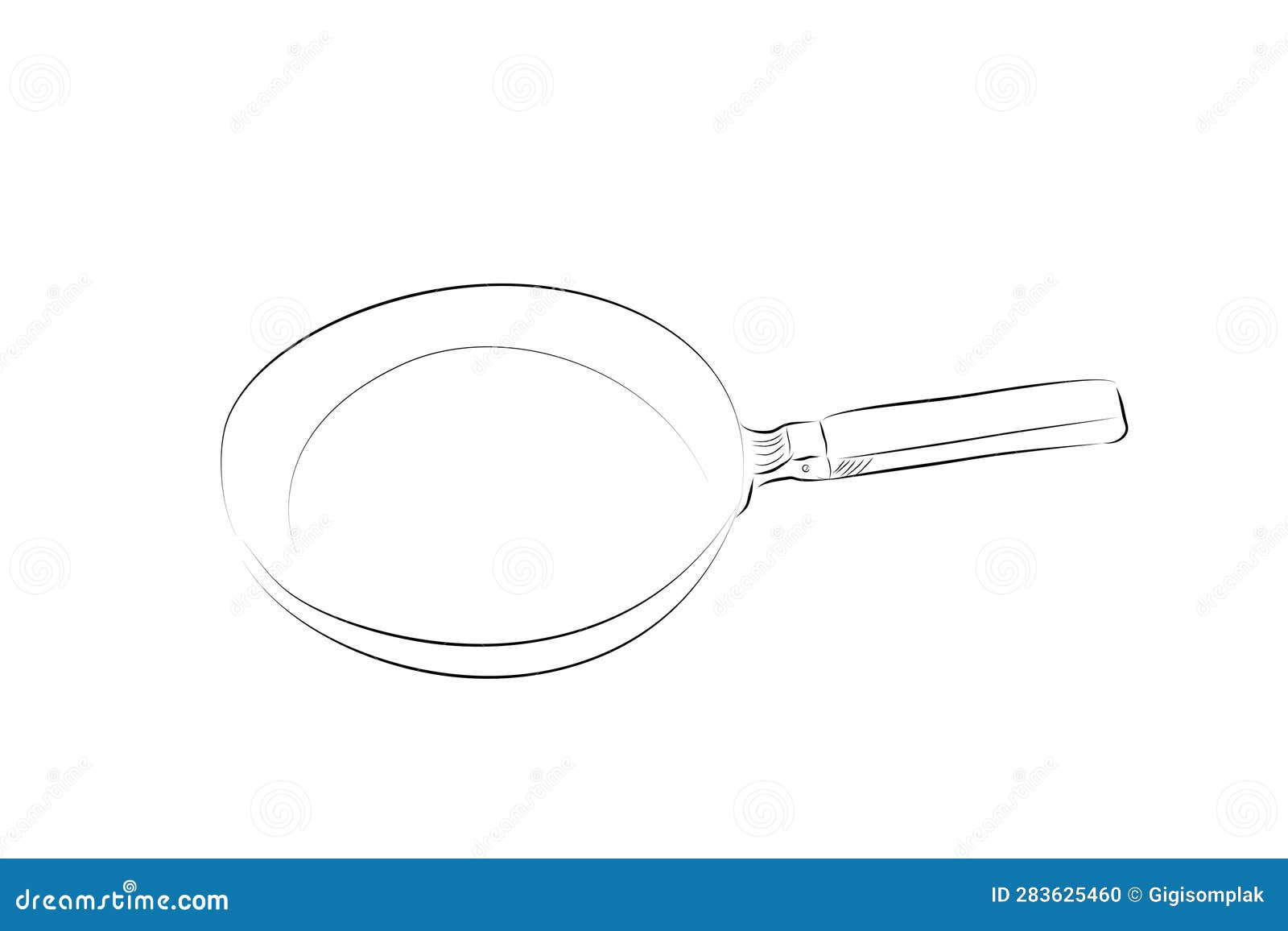 Simple Vector Hand Draw Sketch Pan, Isolated on White Stock Vector ...