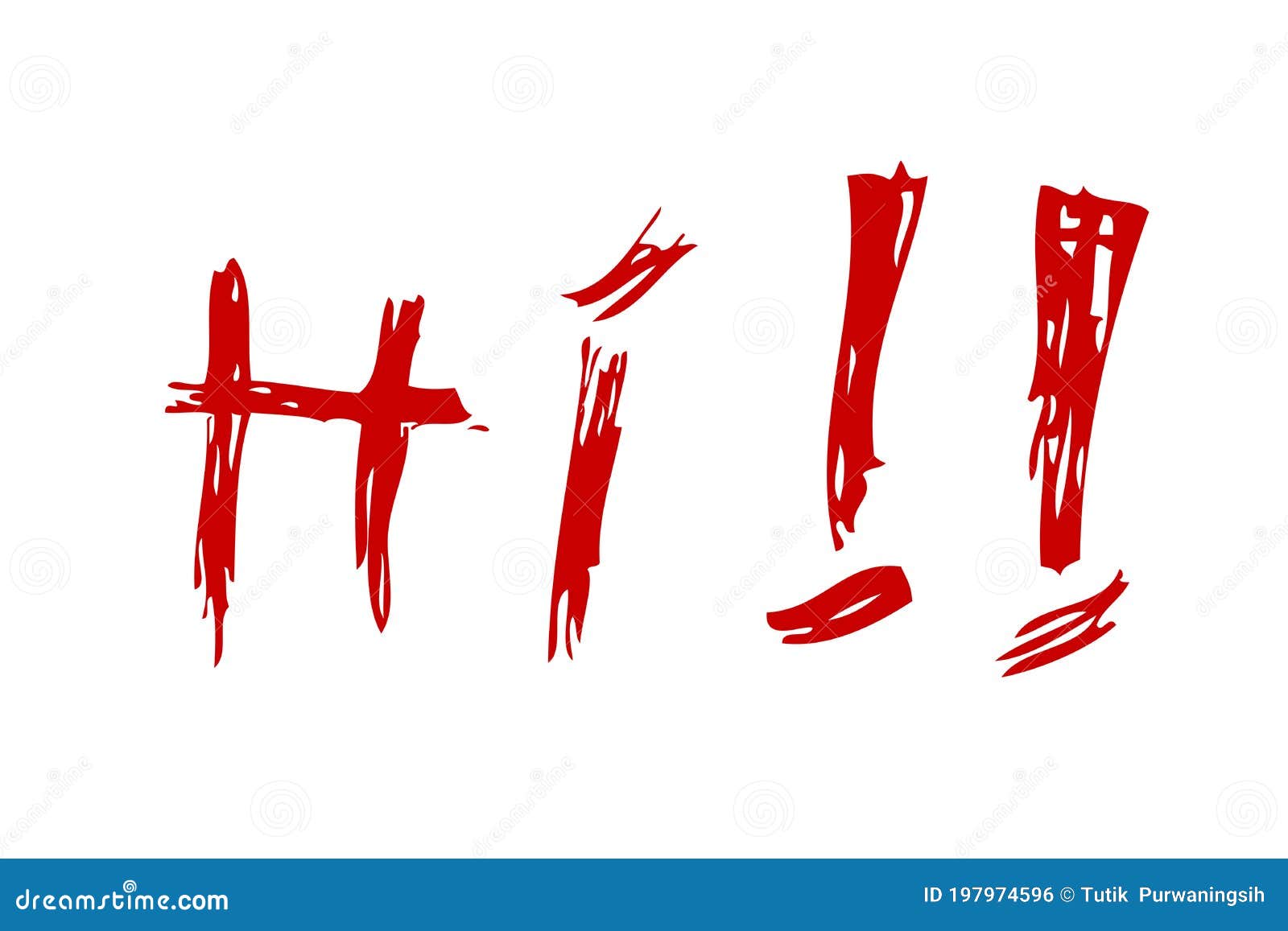 Simple Vector Hand Draw Sketch, Red Lettering, Hi Stock Vector ...