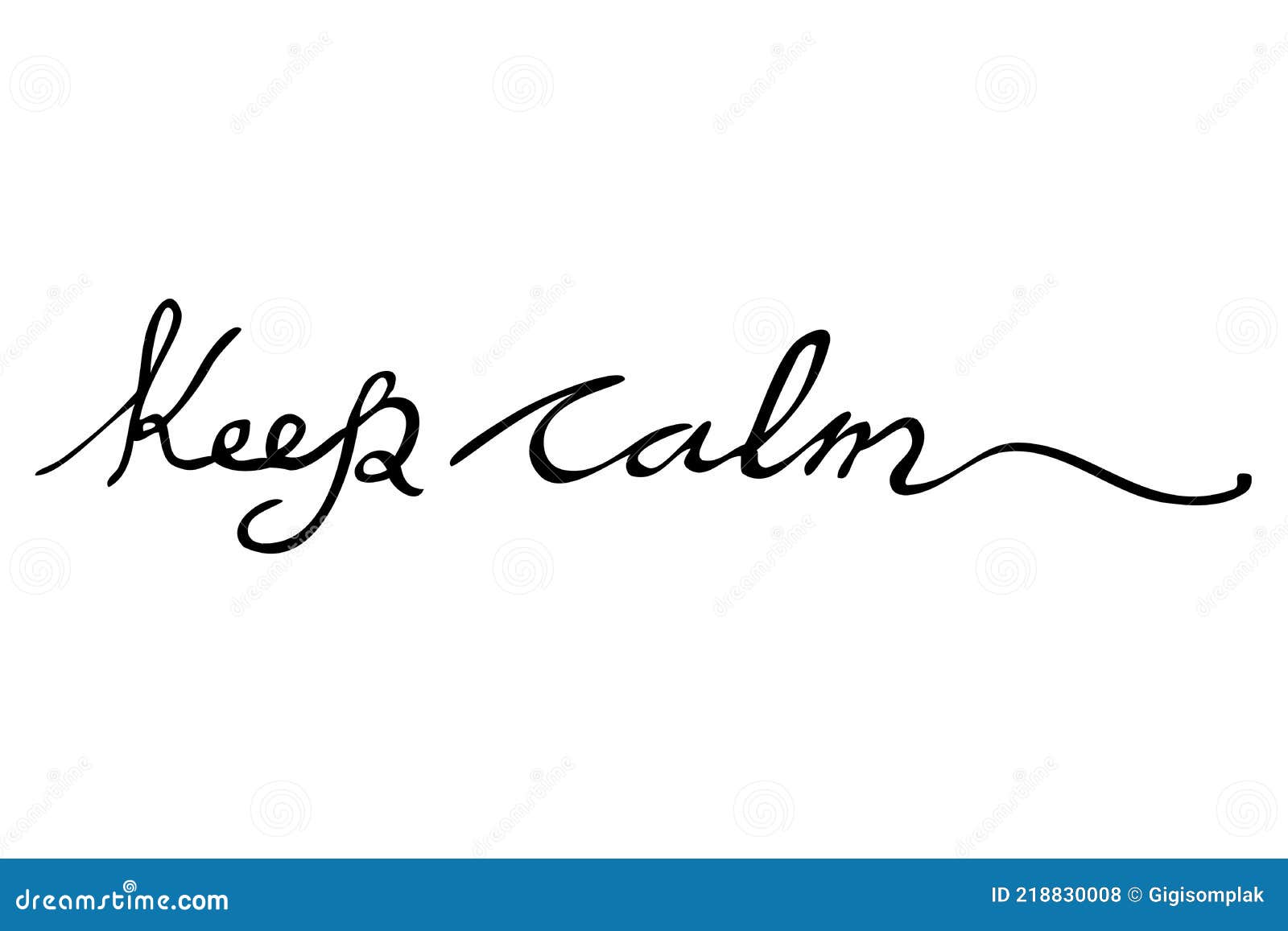 Simple Vector Hand Draw Sketch Script Lettering, Keep it Calm, Isolated ...