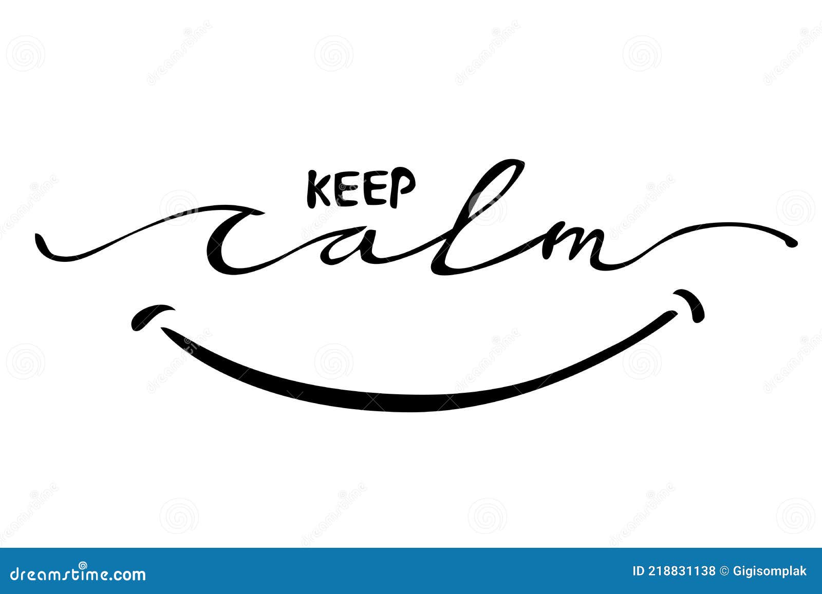 Simple Vector Hand Draw Sketch Script Lettering, Keep it Calm, Isolated ...