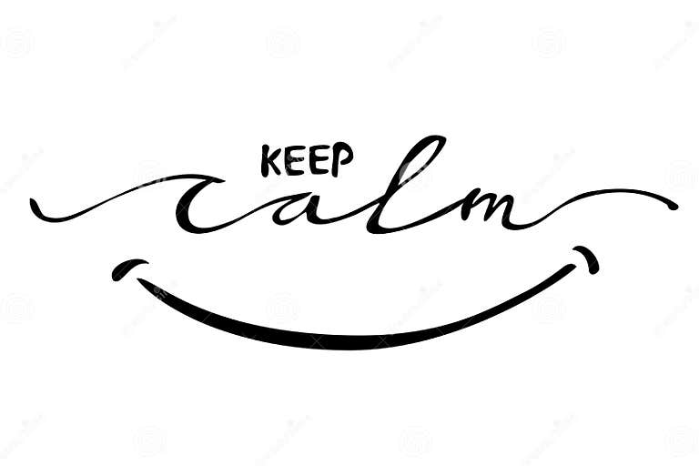 Simple Vector Hand Draw Sketch Script Lettering, Keep it Calm, Isolated ...
