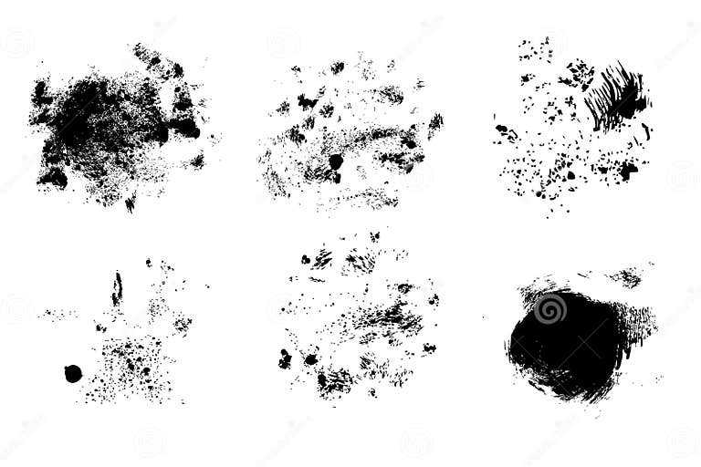 Simple Vector Hand Draw Sketch, Set 6various Size and Shape of Splat ...