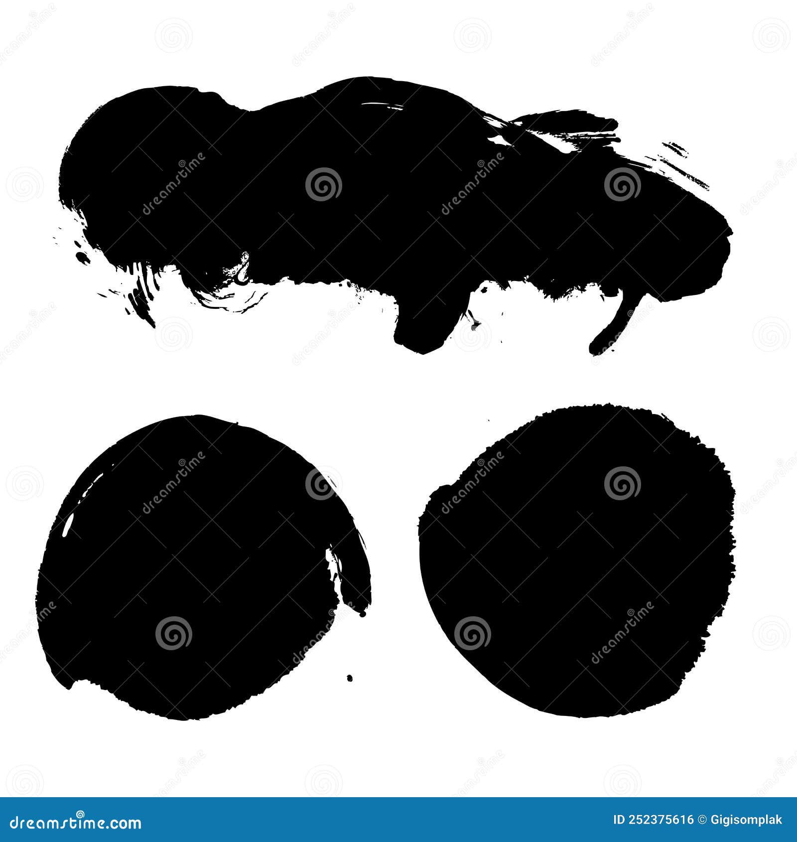 Simple Vector Hand Draw Sketch, Set 3 Various Size and Shape of Splat ...