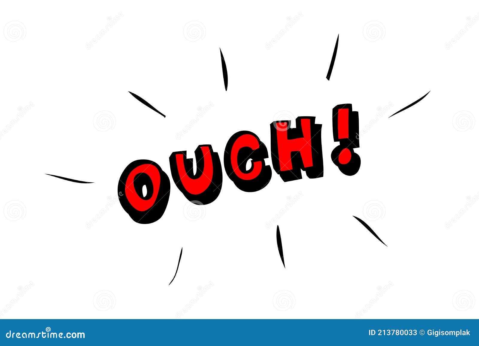 Simple Vector Hand Draw Sketch Shout Out, Ouch, with Oval Halftone ...