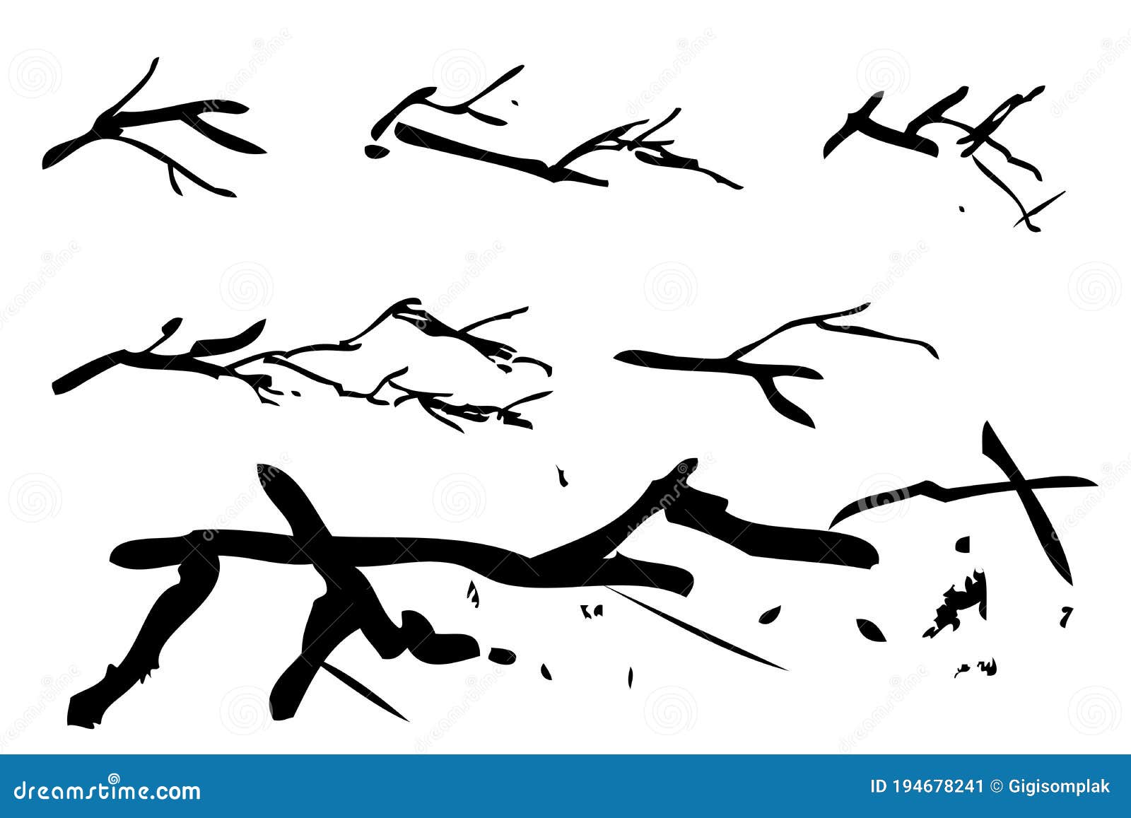 Simple Vector Hand Draw Sketch, Various Crack Effect, Isolated on White ...