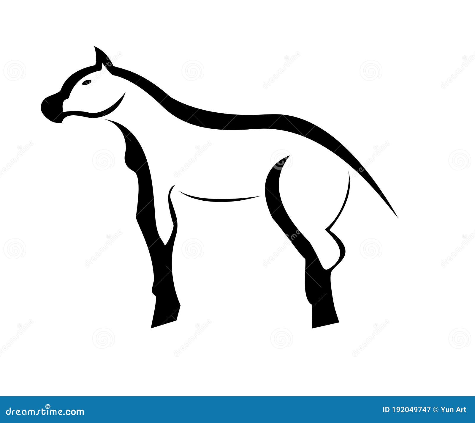 Simple Vector Horse Logo Design Stock Vector - Illustration of tail ...