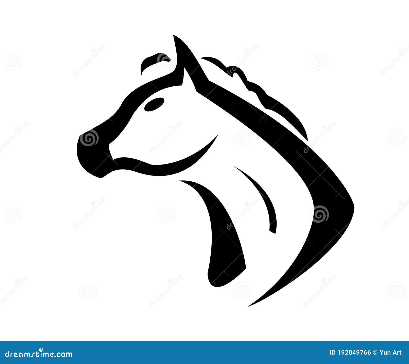 Simple Vector Horse Logo Design Stock Vector - Illustration of flat ...