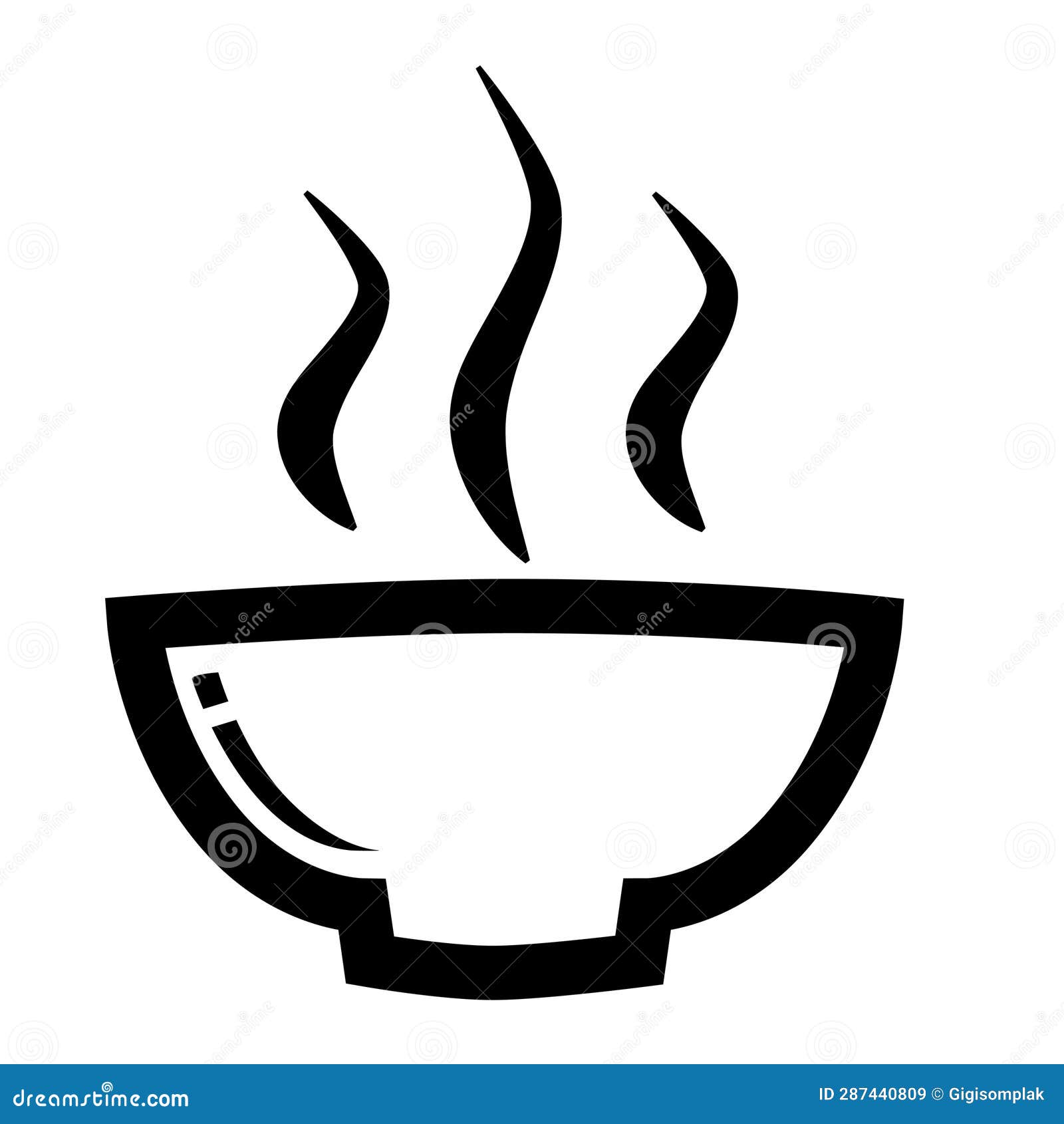 Simple Vector a Hot Food at Bowl Isolated on White Stock Vector ...