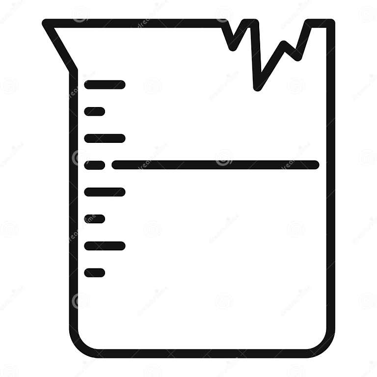 Broken Beaker Icon Showing Chemical Experiment Failure Stock Vector ...