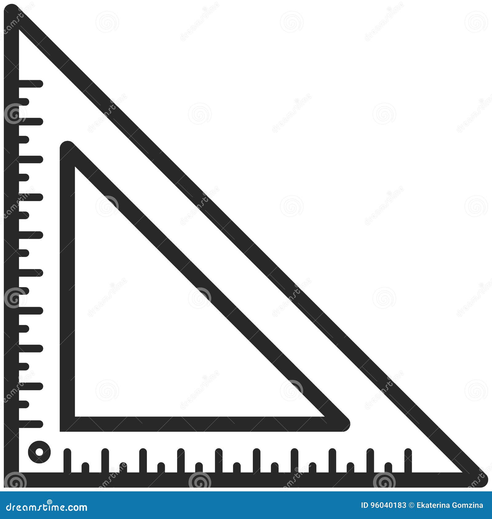 Simple Vector Icon of a Classic Angle Ruler in Line Art Style. Pixel ...