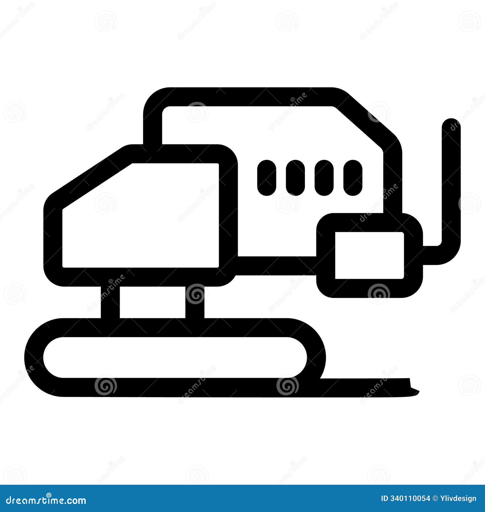 Heavy Construction Excavator Digging on Tracks Icon Stock Illustration ...
