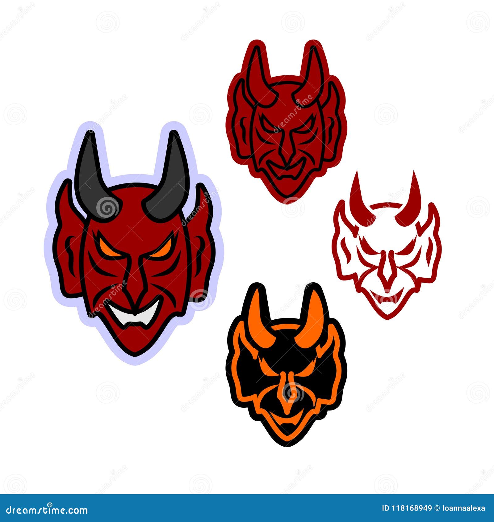 Simple Vector Icon for the Face of the Devil Stock Vector ...