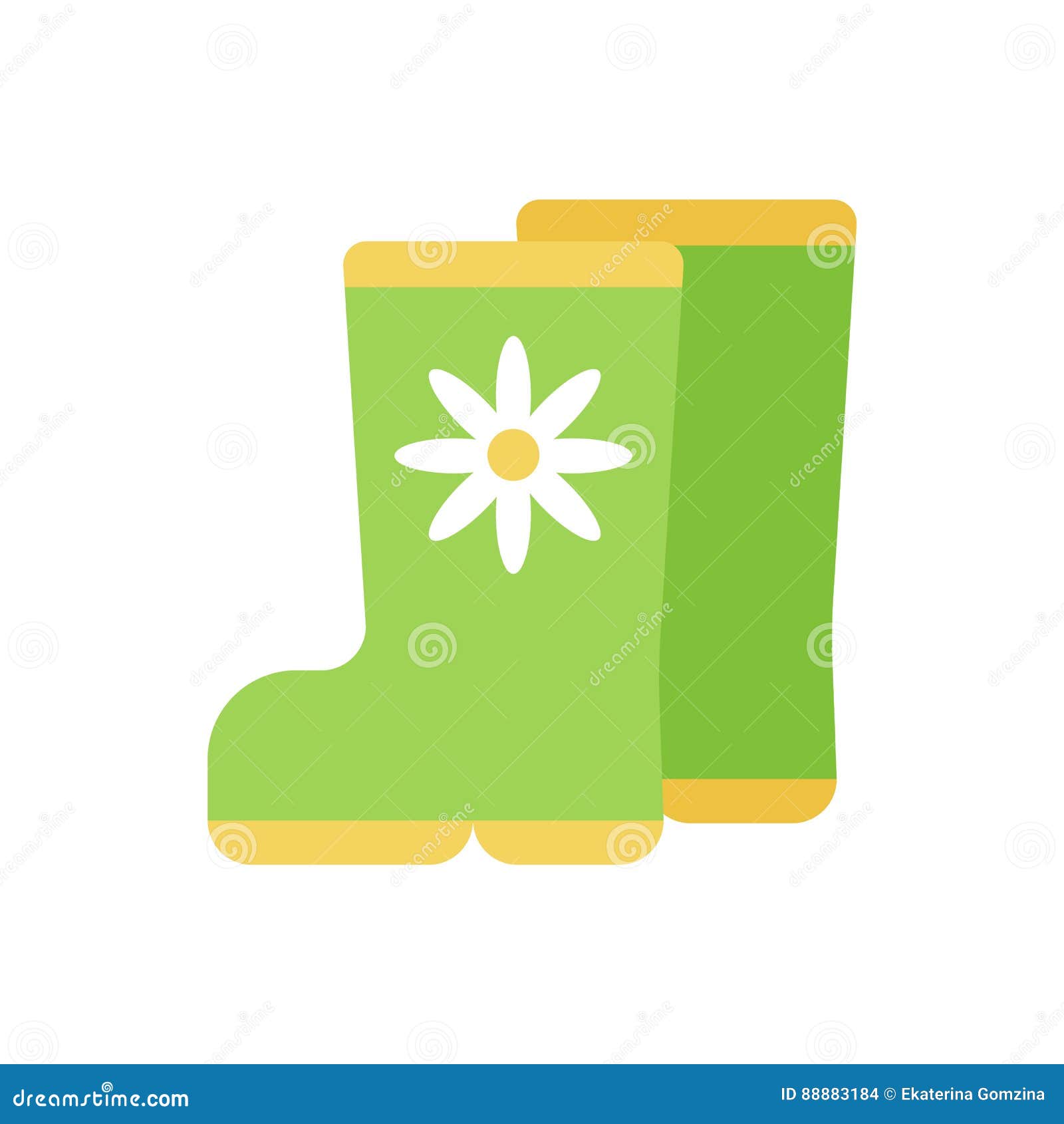 Simple Vector Icon of Gum Boots. Green Color Stock Vector ...
