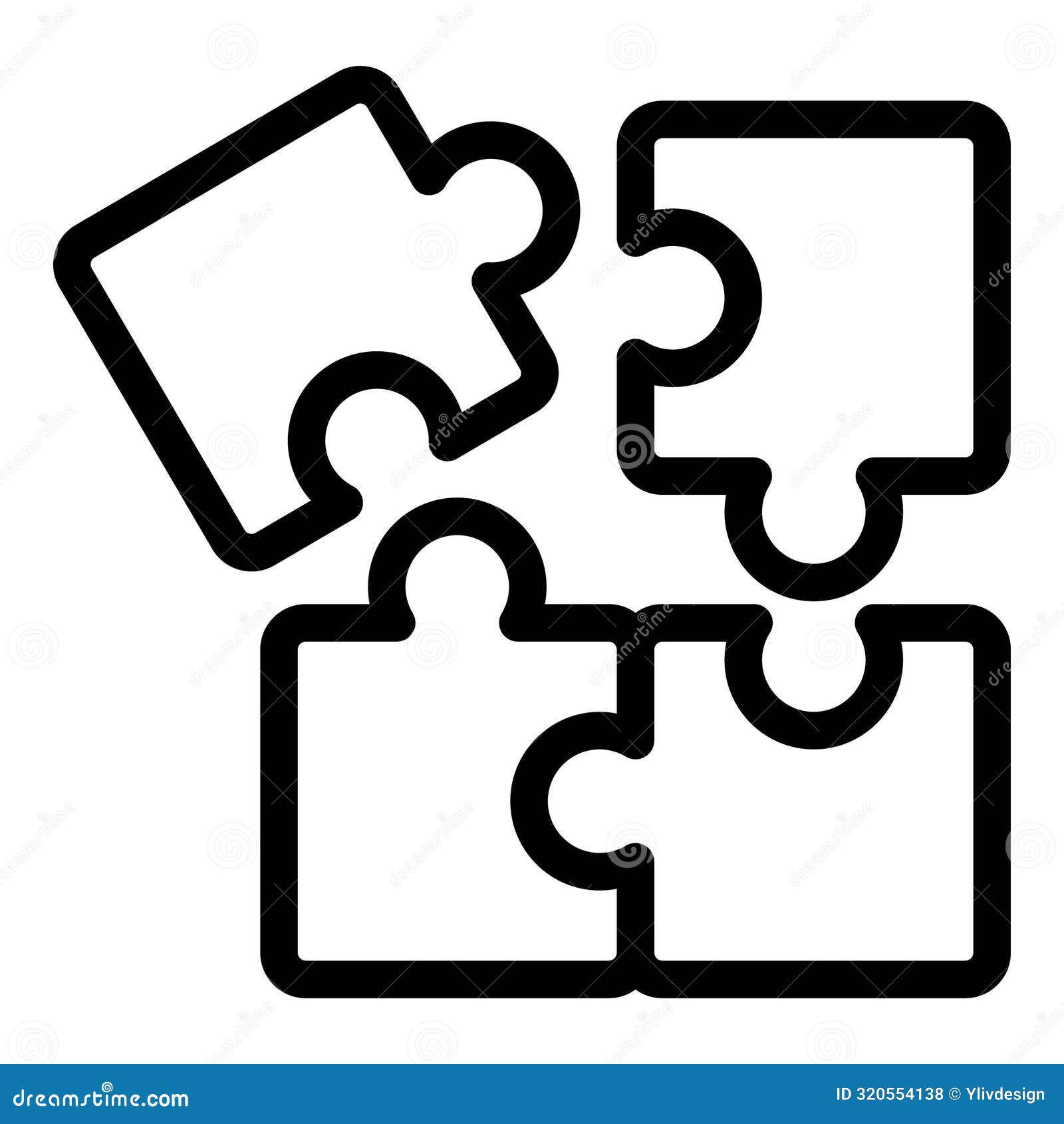 Black and White Puzzle Piece Icon Stock Vector - Illustration of puzzle ...