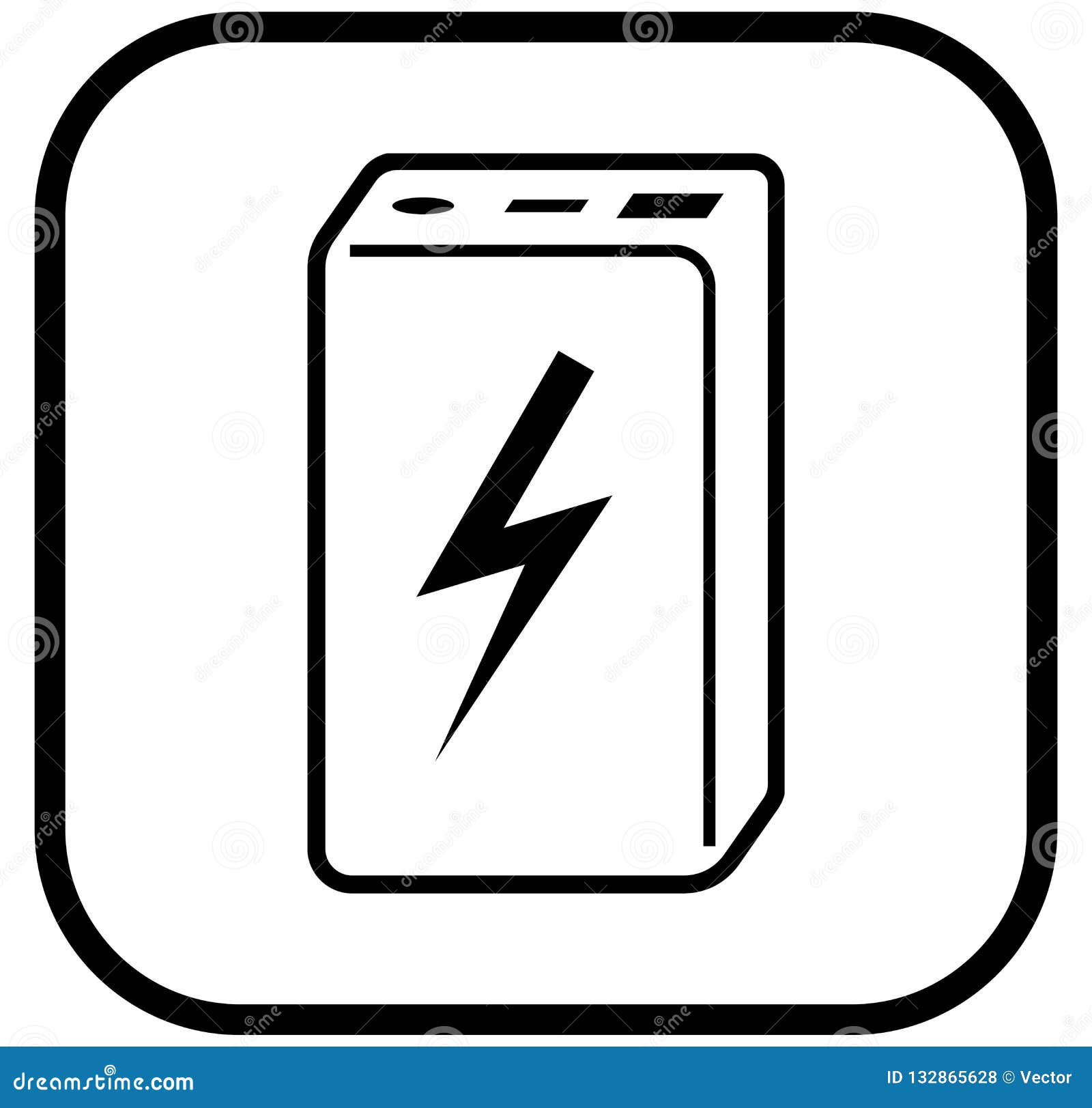 Simple Vector Icon Power Bank Stock Illustration - Illustration of port ...