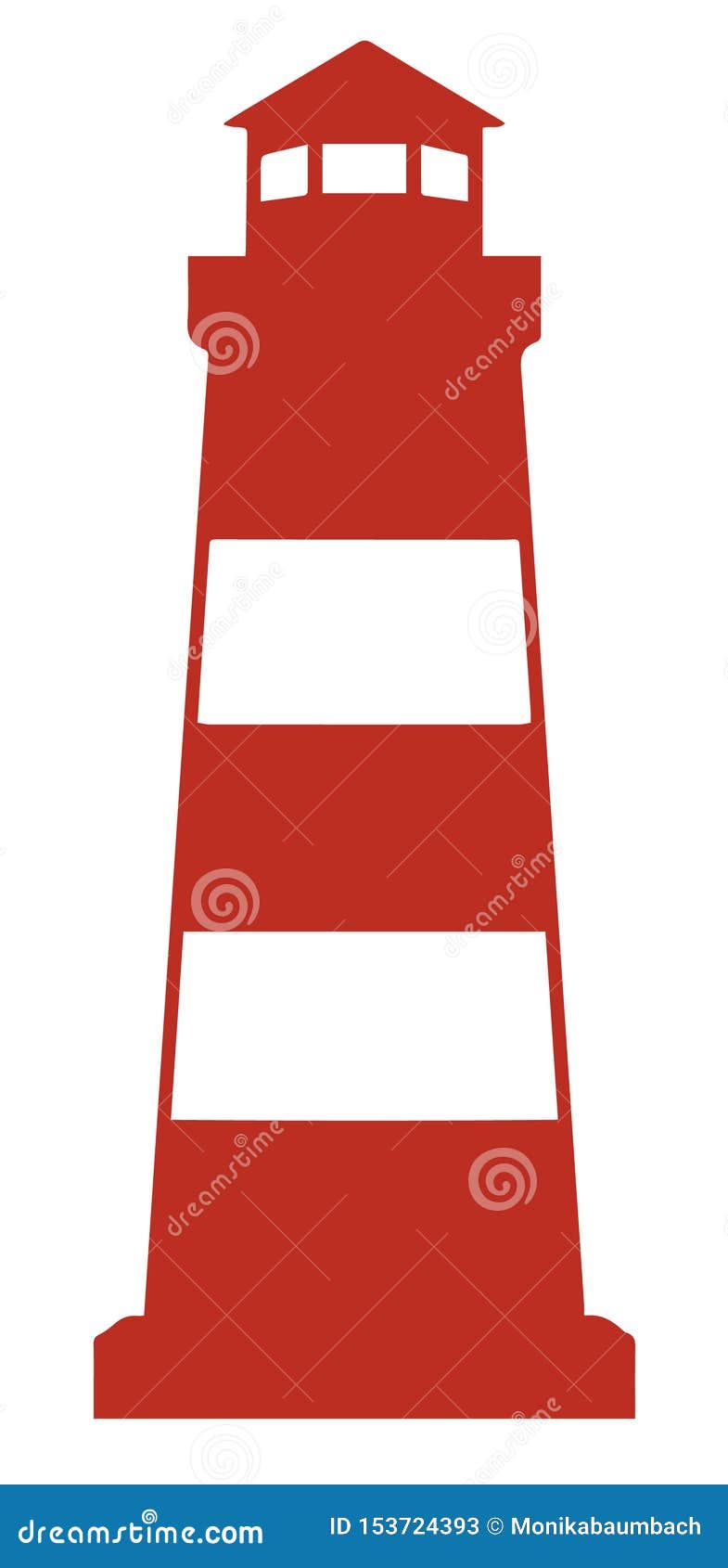 Simple Vector Icon of Red Lighthouse Stock Vector - Illustration of ...