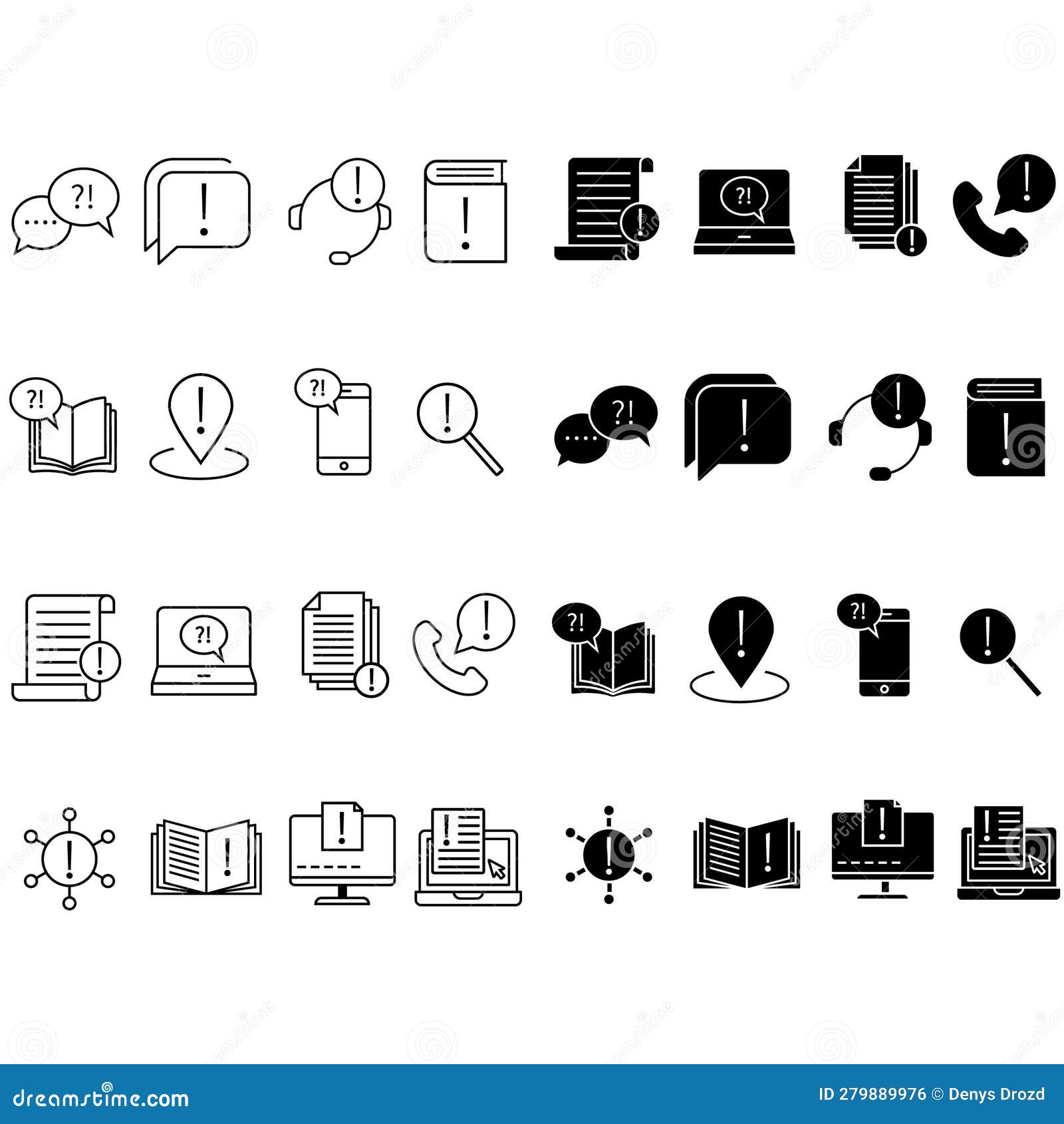 Simple Vector Icon Set of Info. Help Desk Illustration Sign Collection ...