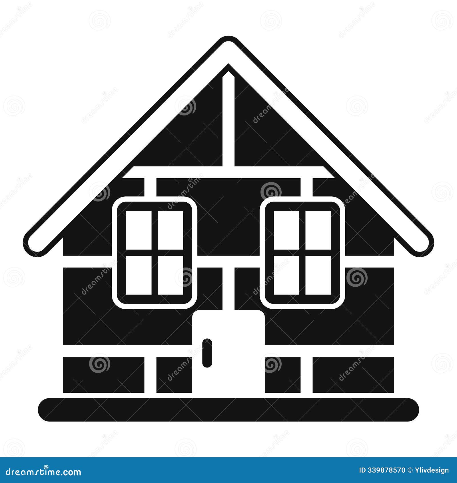 Small Brick House with Two Windows is Having Construction Works Done ...