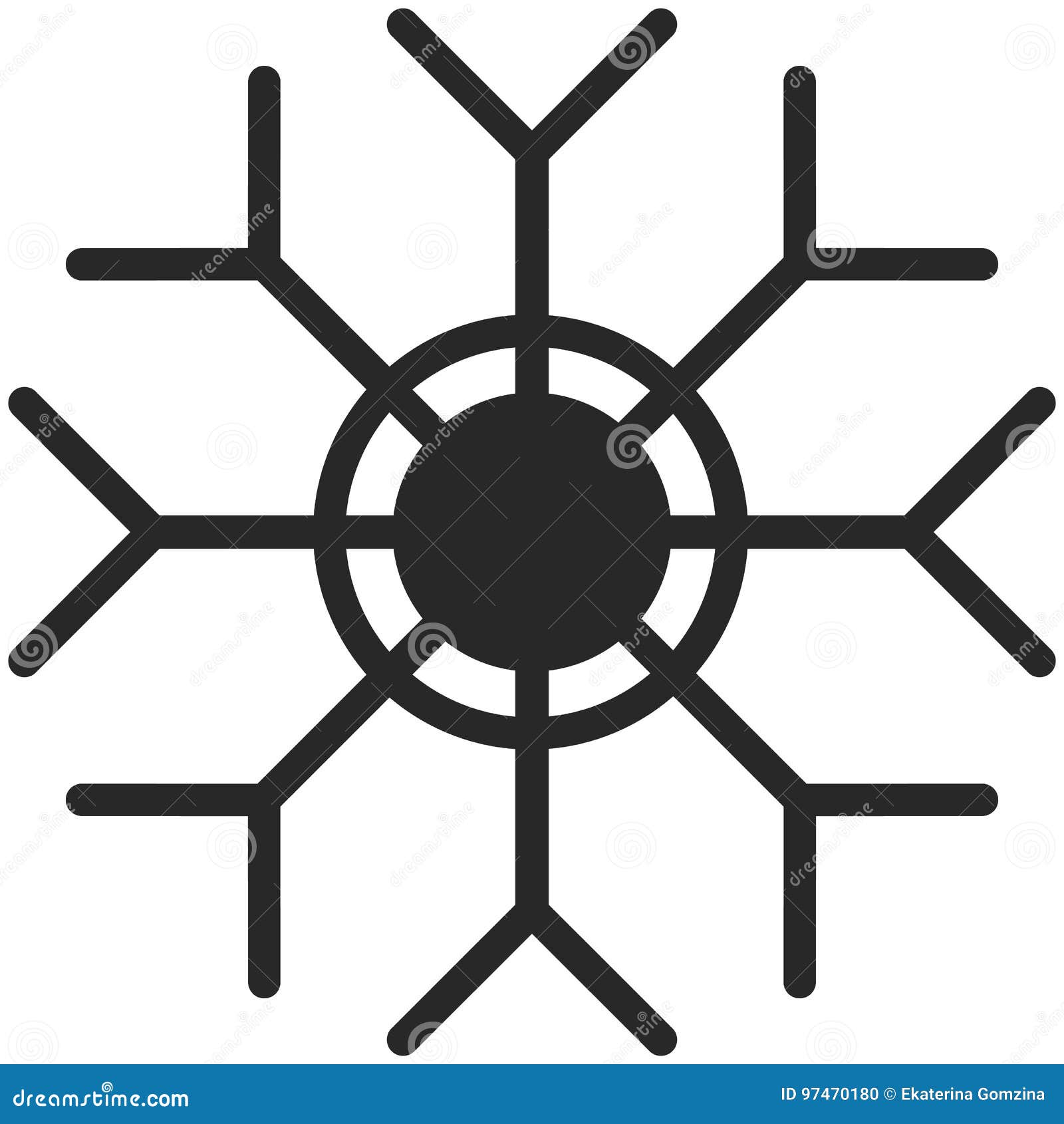 Simple Vector Icon of a Snowflake in Line Art Style. Pixel Perfect ...