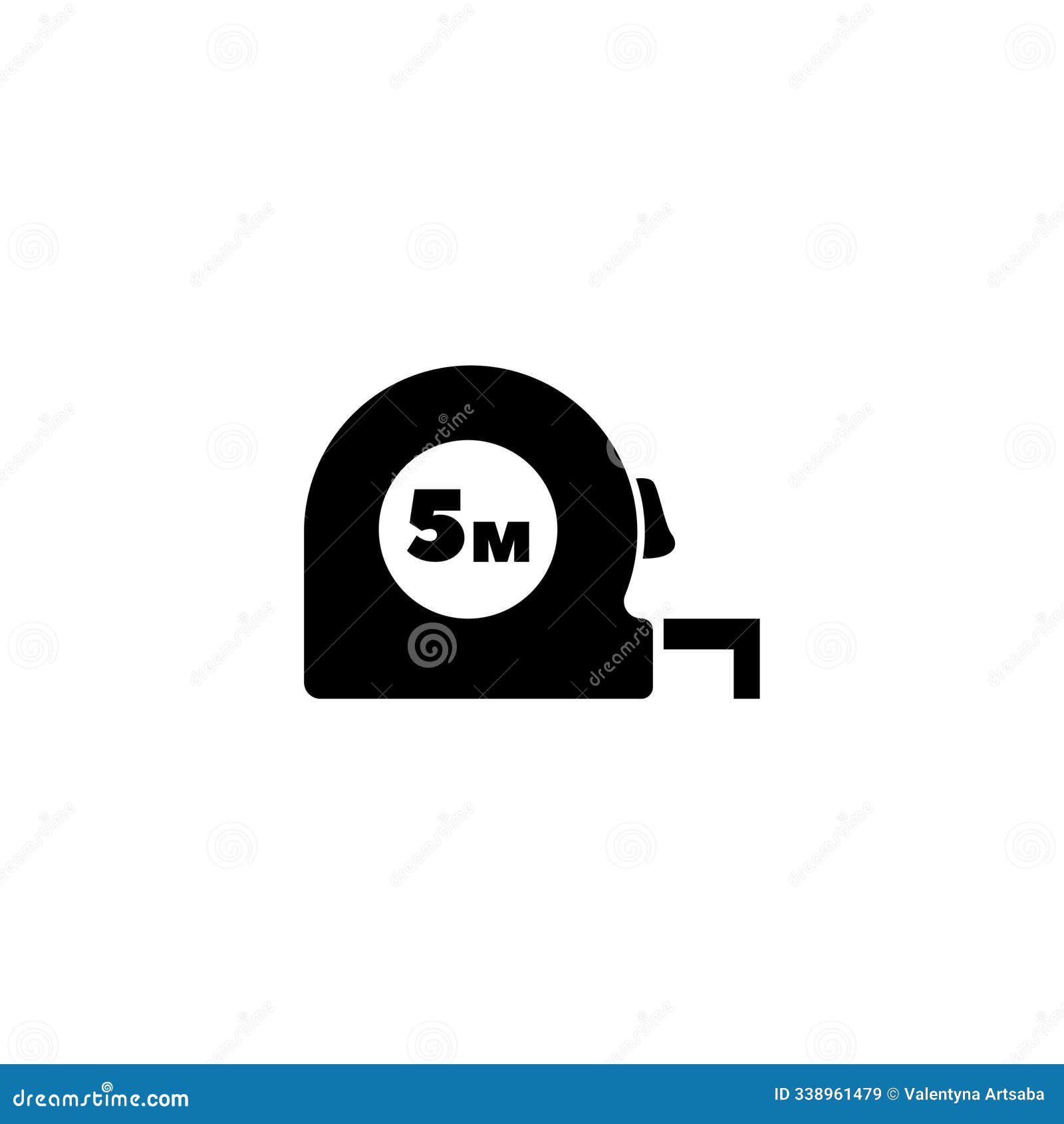 Simple Vector Icon of a Tape Measure Showing 5m Measurement. Stock ...