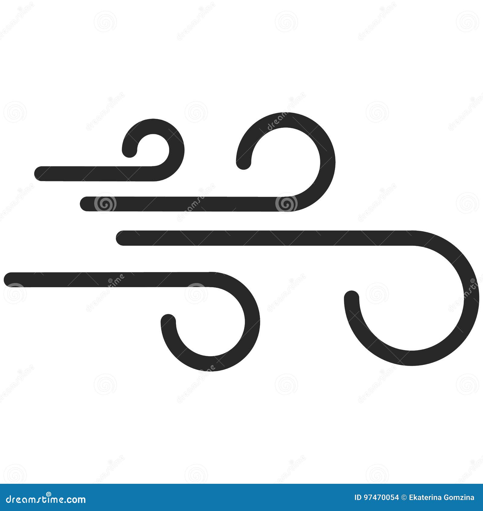 Simple Vector Icon of a Wind in Line Art Style. Pixel Perfect Stock ...