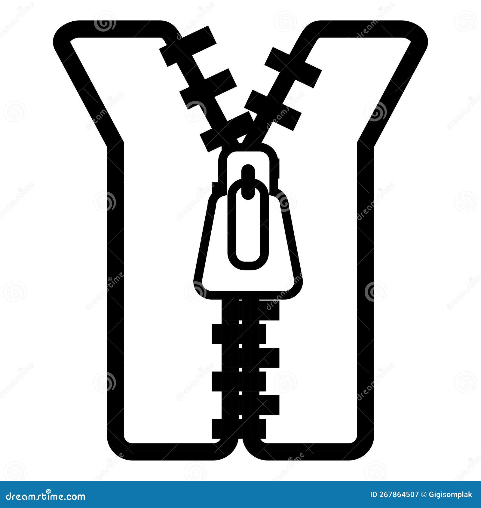 Simple Vector Icon, Zipper, Isolated on White Stock Vector ...