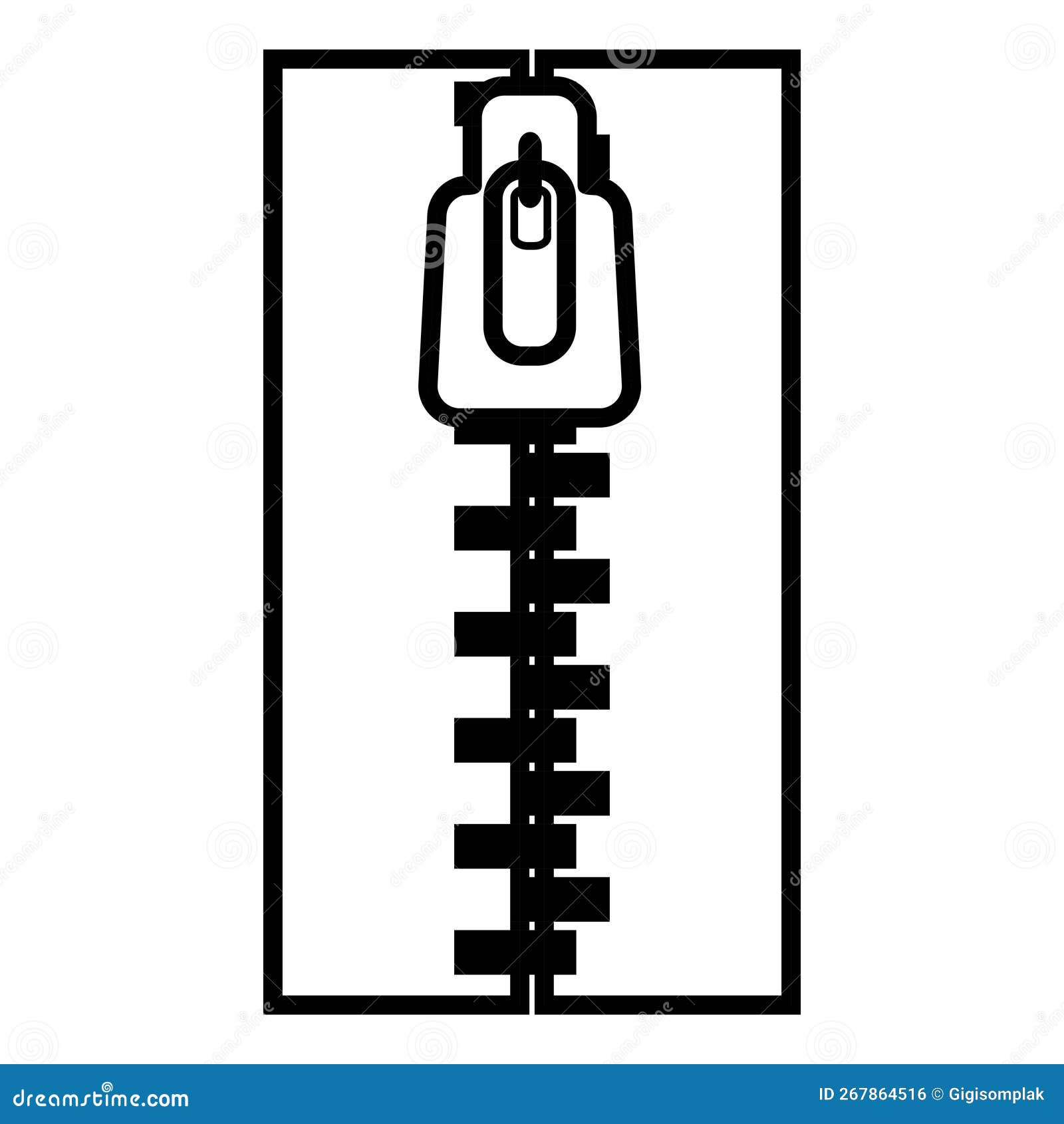 Simple Vector Icon, Zipper, Isolated on White Stock Vector ...