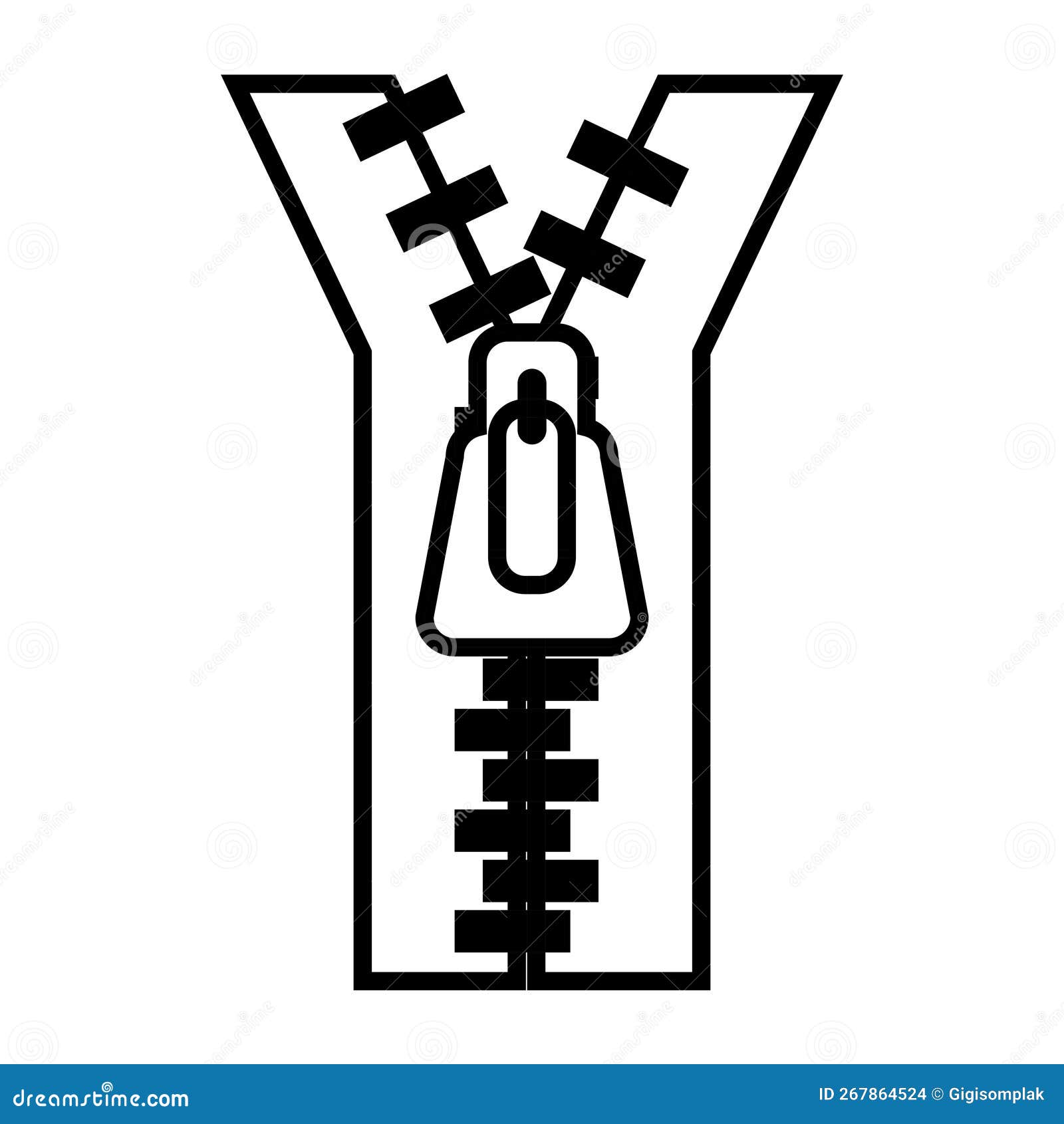 Simple Vector Icon, Zipper, Isolated on White Stock Vector ...