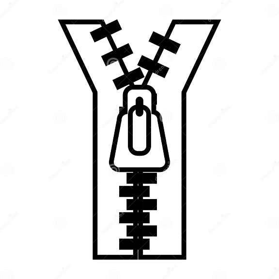 Simple Vector Icon, Zipper, Isolated on White Stock Vector ...