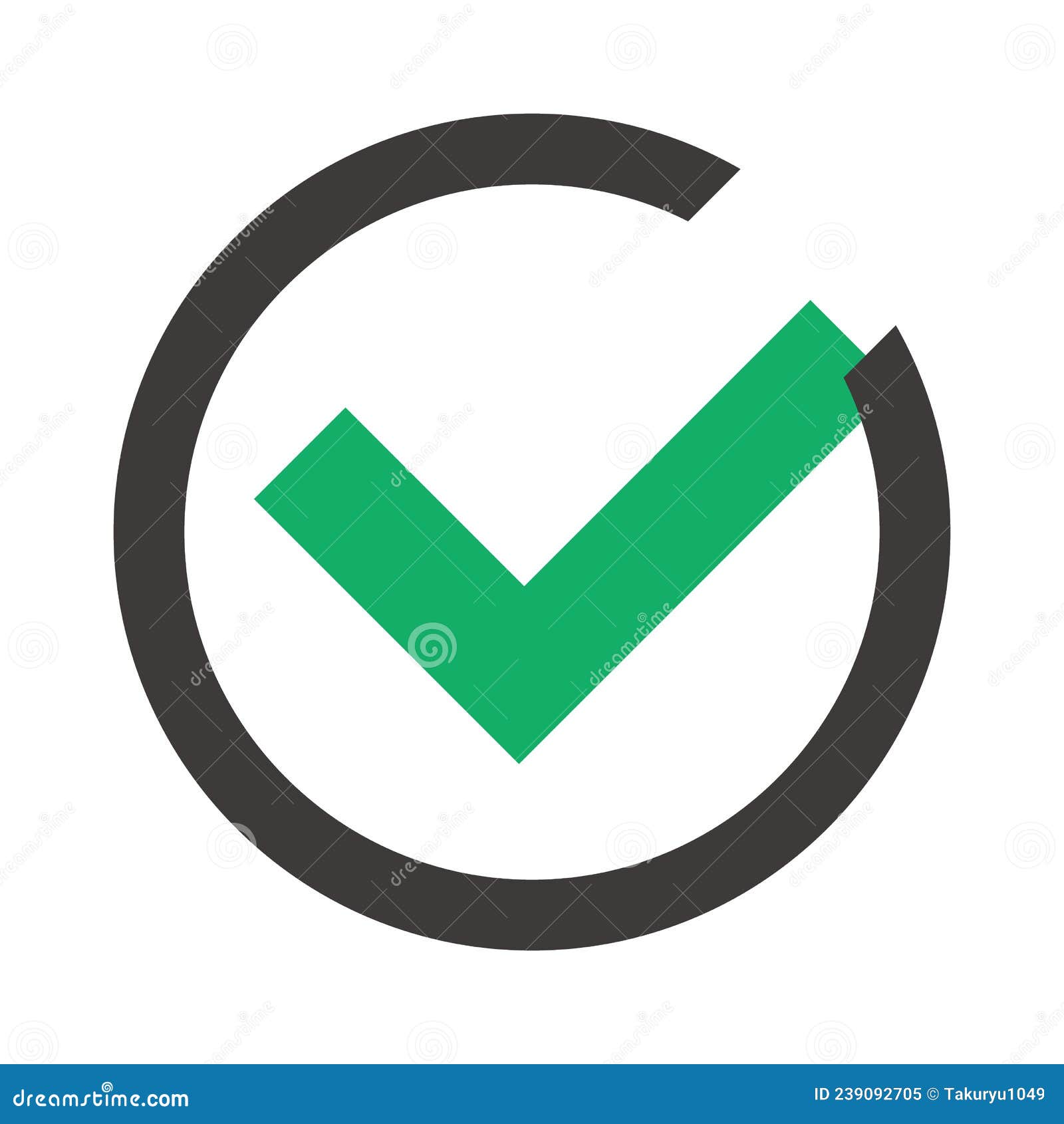 Green Round Check Mark Icon. Vector. Stock Vector - Illustration of ...
