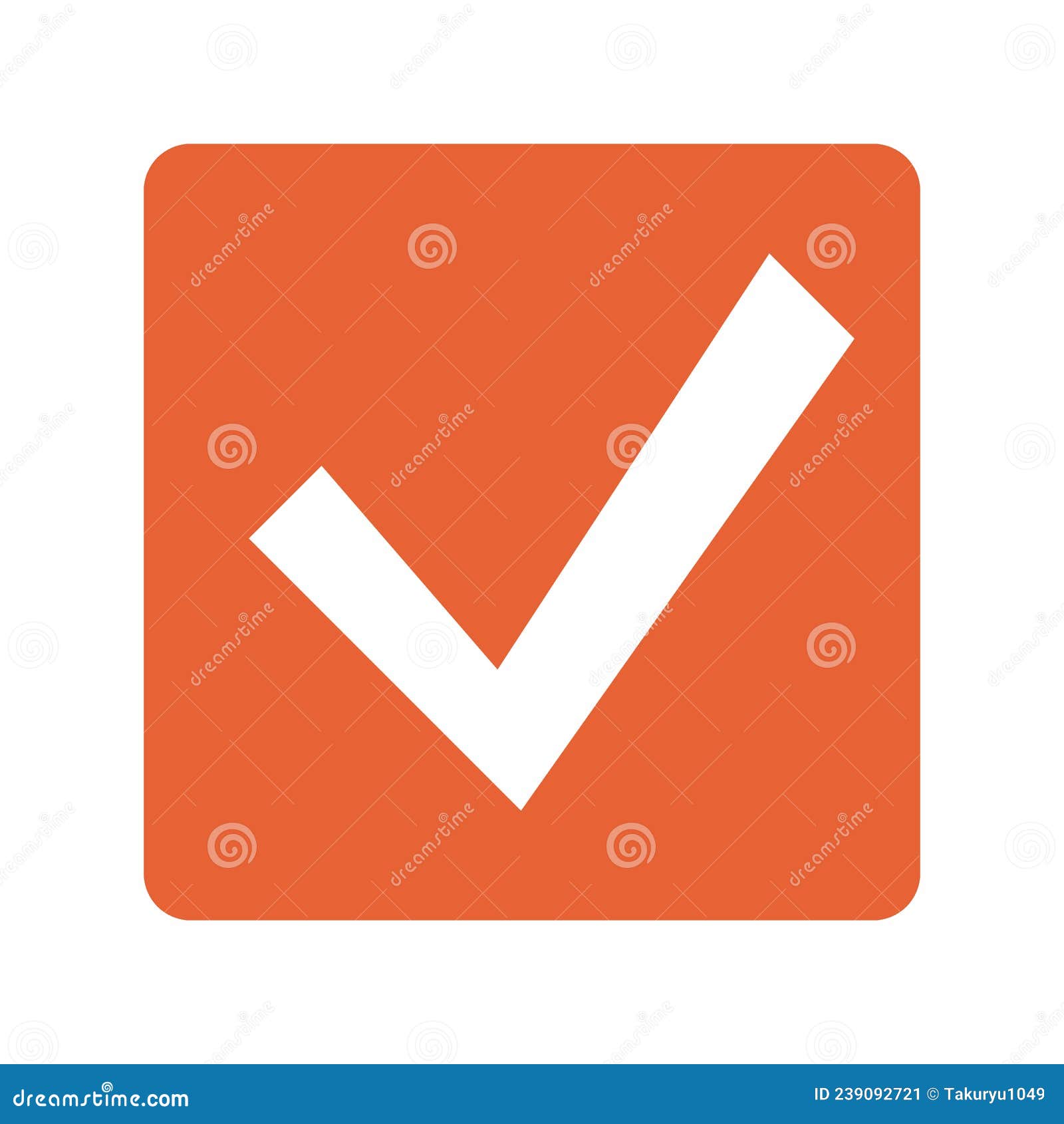 Orange Checkbox Icon. Vector. it Means Success or Confirmation. Stock ...