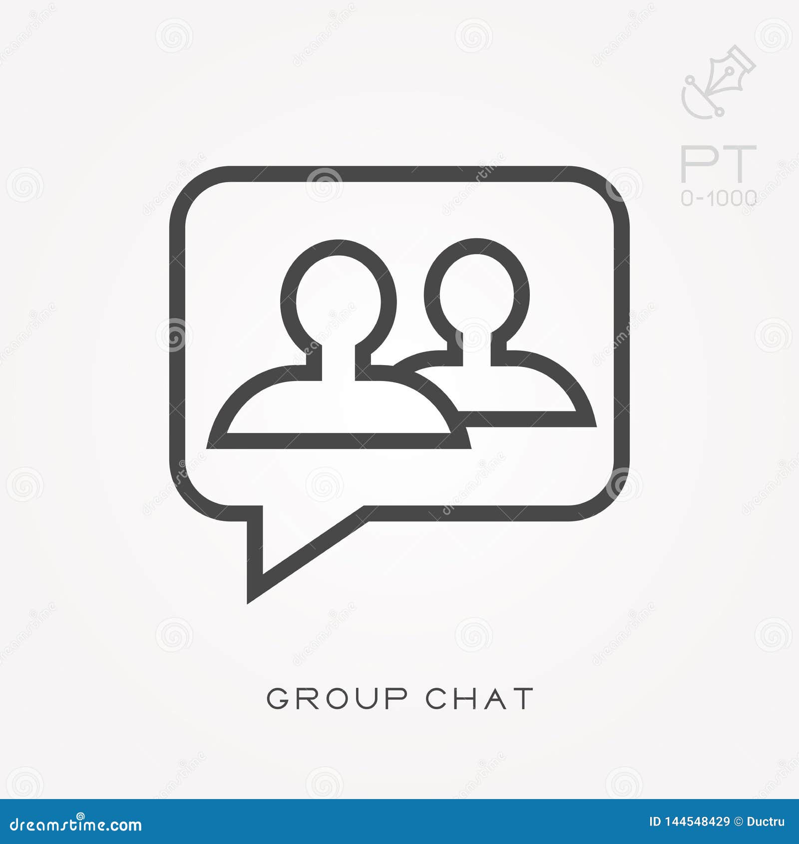 Simple Vector Illustration with Ability To Change. Line Icon Group Chat ...