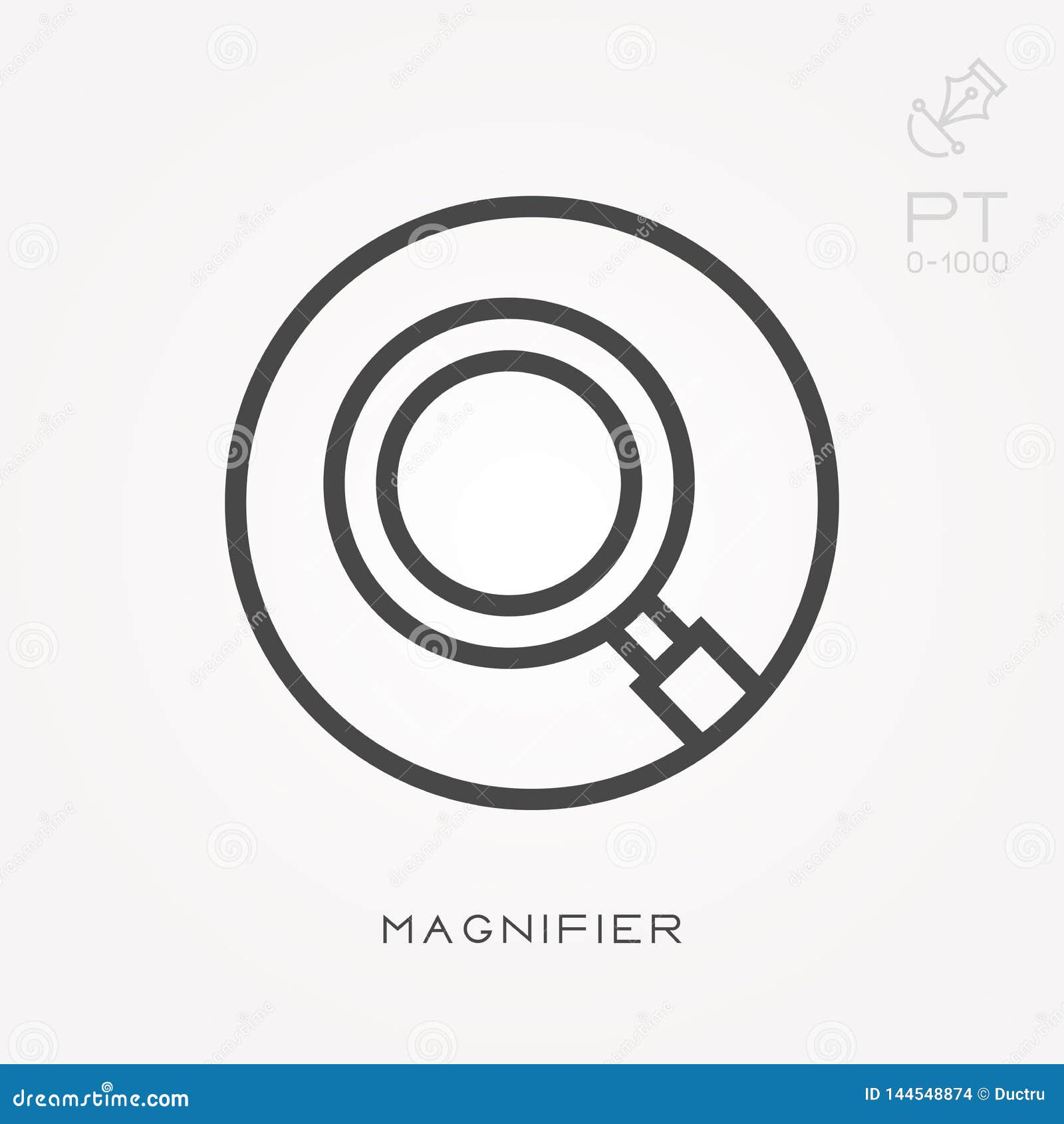 Simple Vector Illustration with Ability To Change. Line Icon Magnifier ... Simple Vector Illustration with Ability To Change. Line Icon Magnifier ...