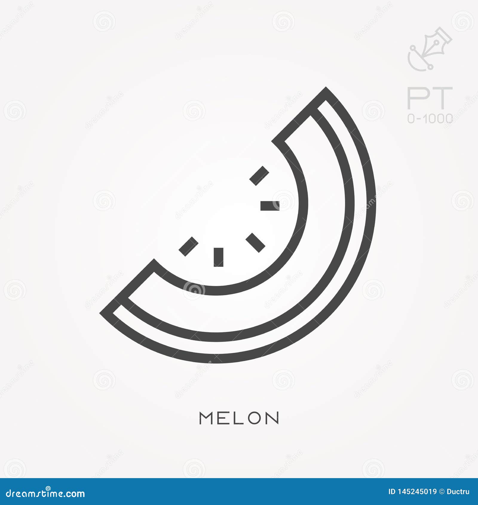 Icon Of Melon In Ui Colors Cartoon Vector | CartoonDealer.com #166401637