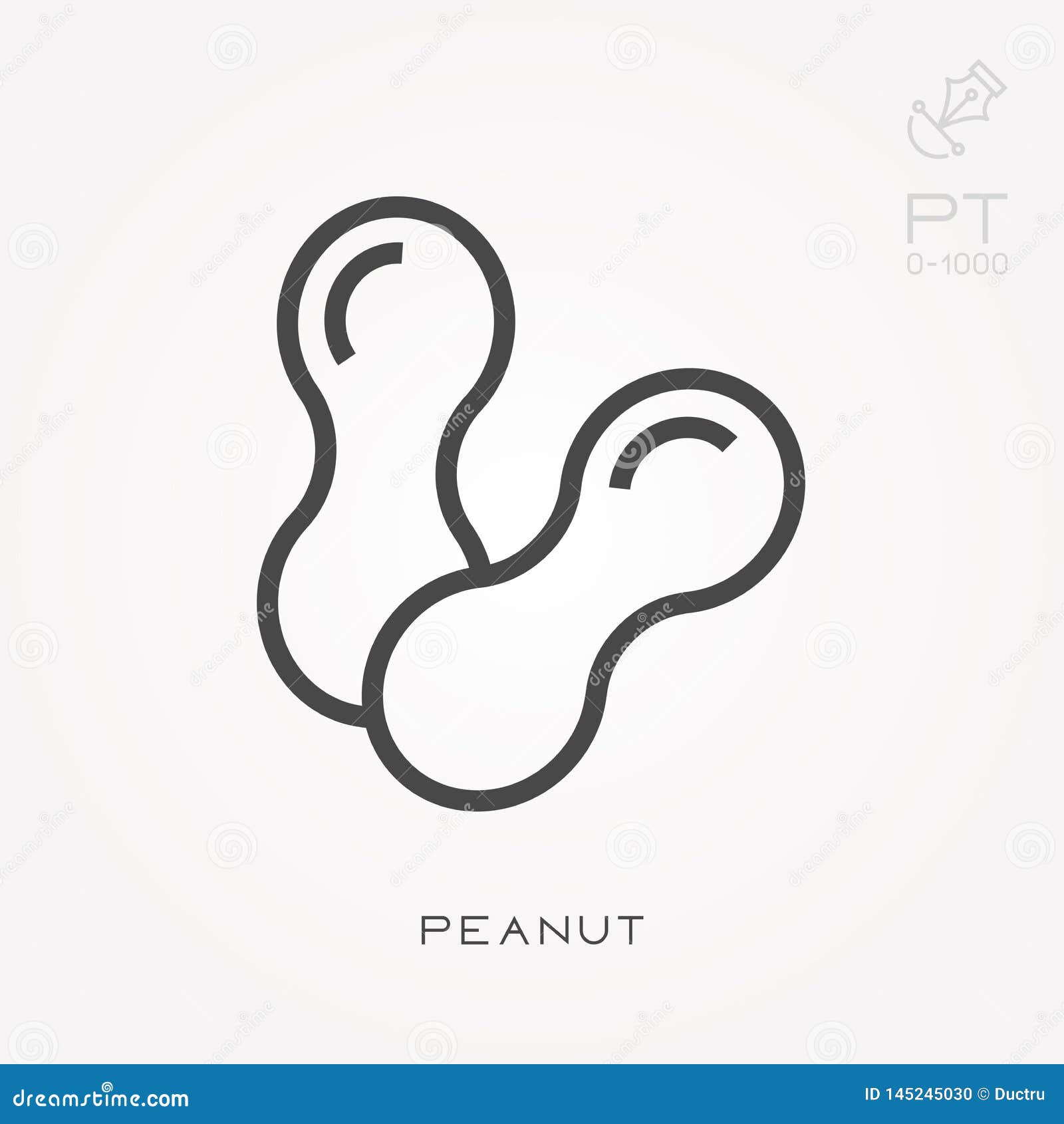 Peanut Simple Vector Drawing. One Continuous Line Art Border ...