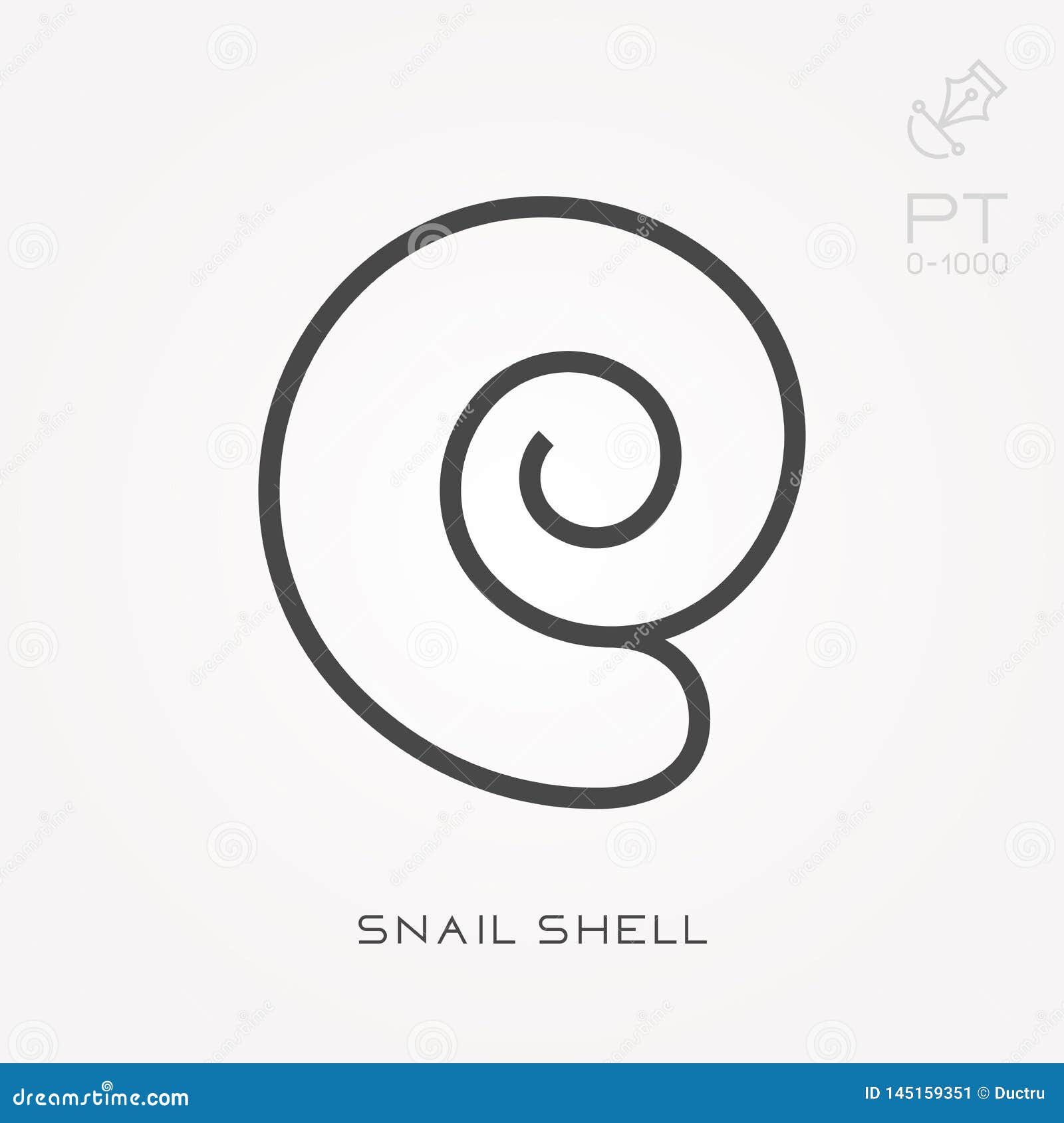 Simple Vector Illustration with Ability To Change. Line Icon Snail ...