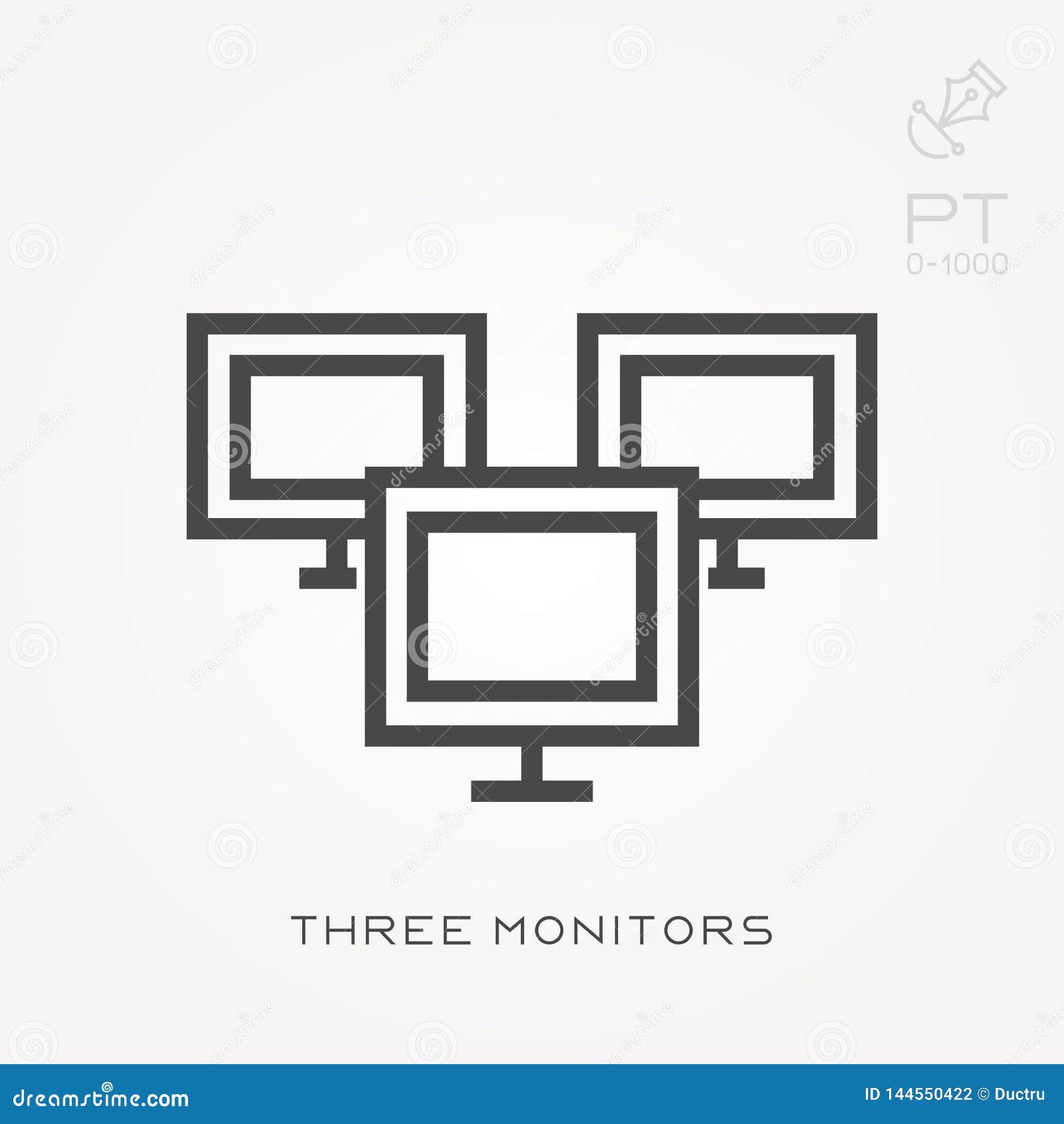 Simple Vector Illustration with Ability To Change. Line Icon Three ...